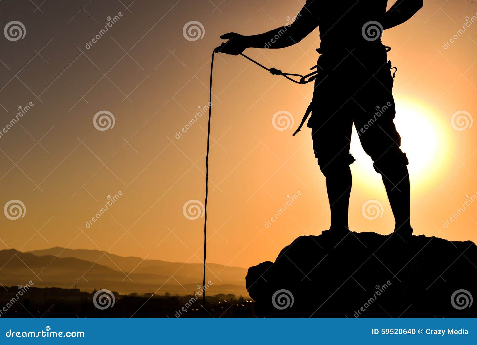 Rope climbing silhouette stock photo. Image of mountains - 59520640