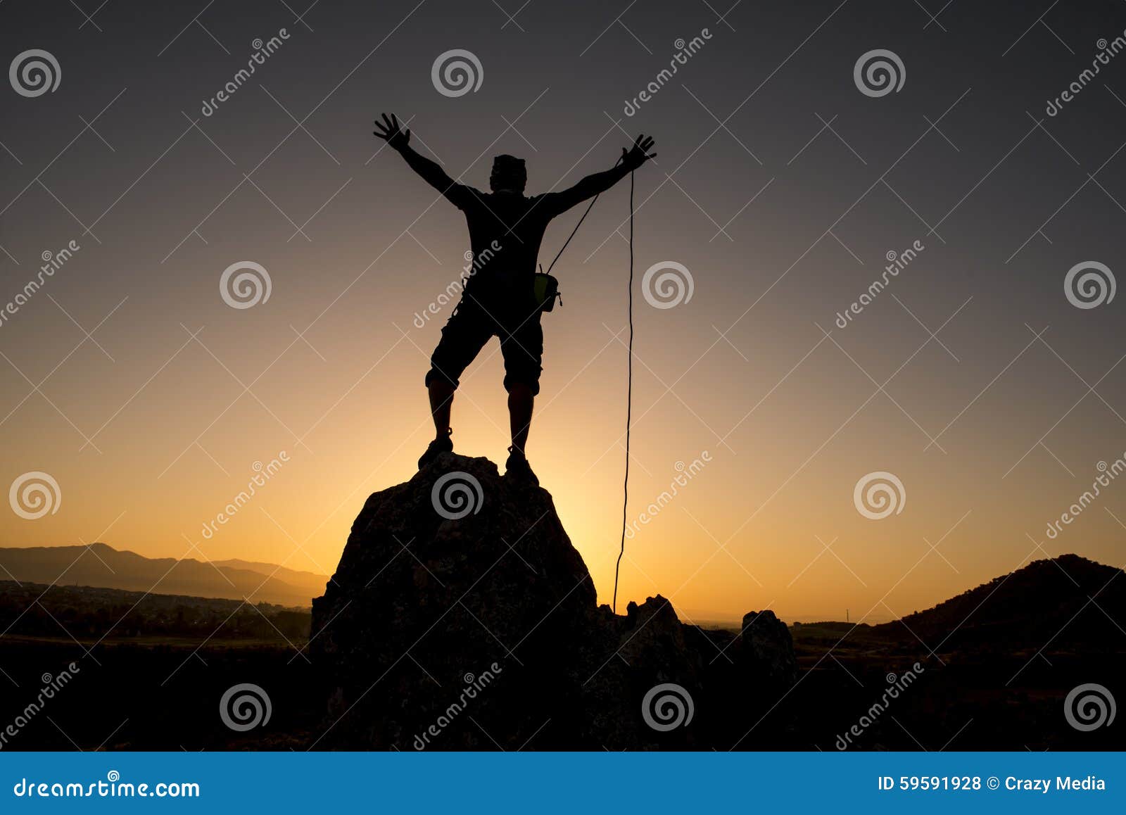 Rope climbing success stock photo. Image of landscape - 59591928