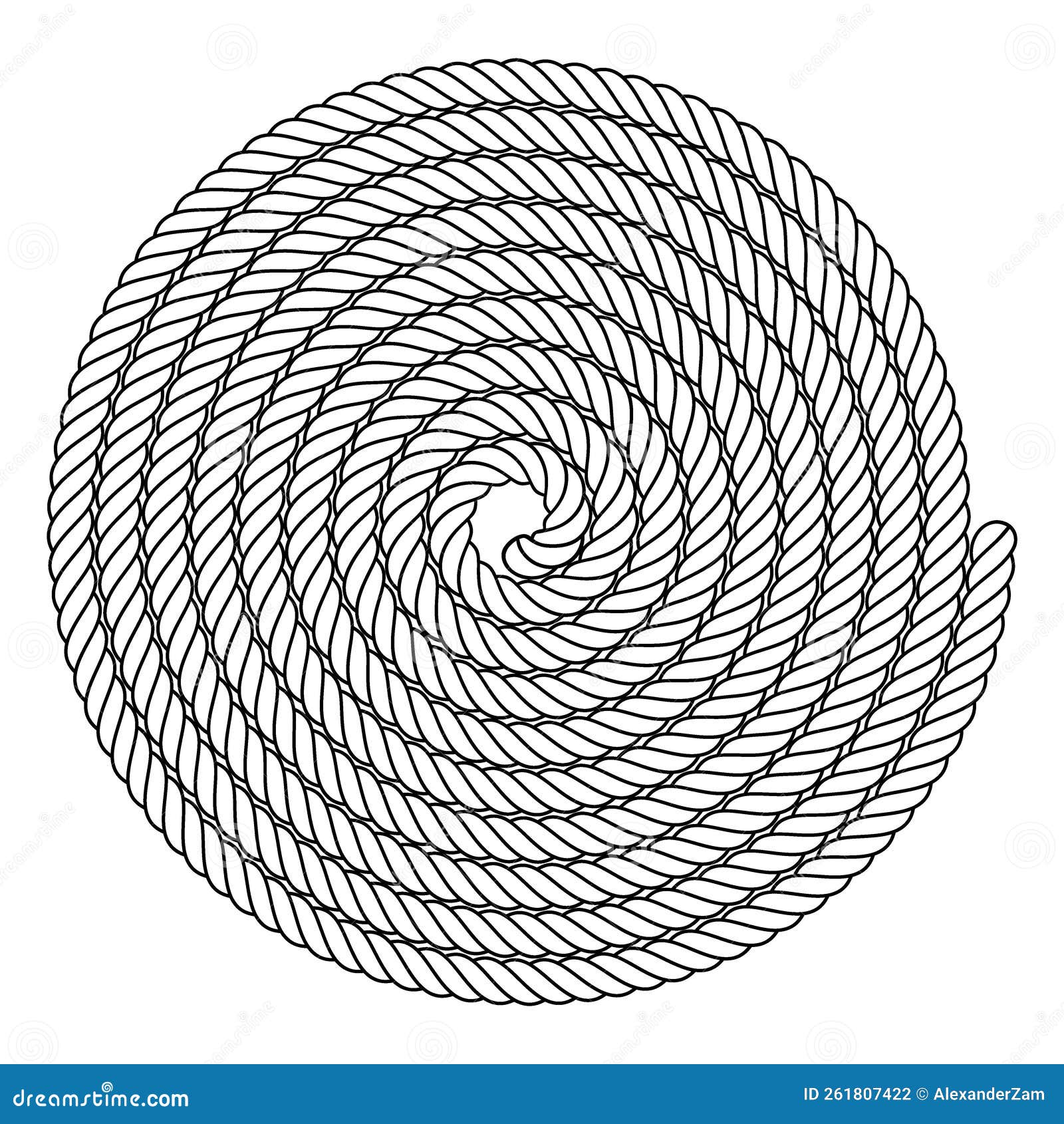 Rope coil illustration stock vector. Illustration of vector - 261807422