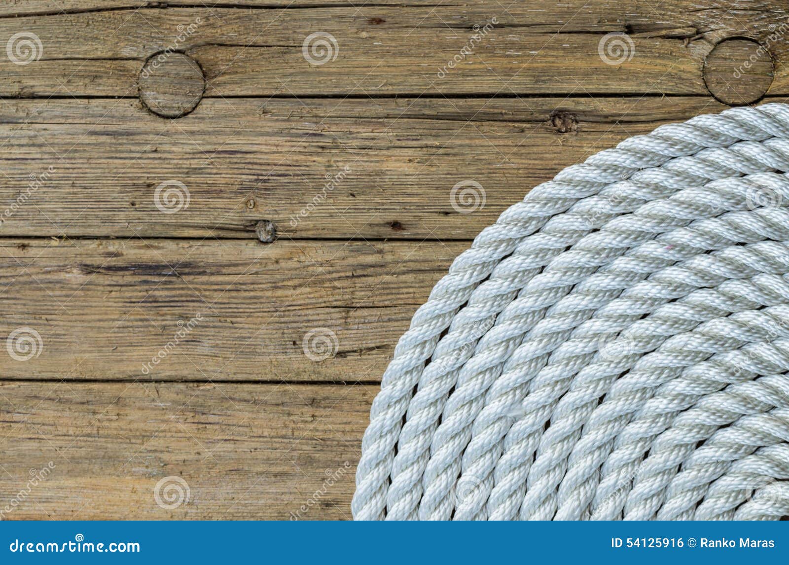 Rope Coil on Wooden Background Stock Photo - Image of pursuit, pier ...