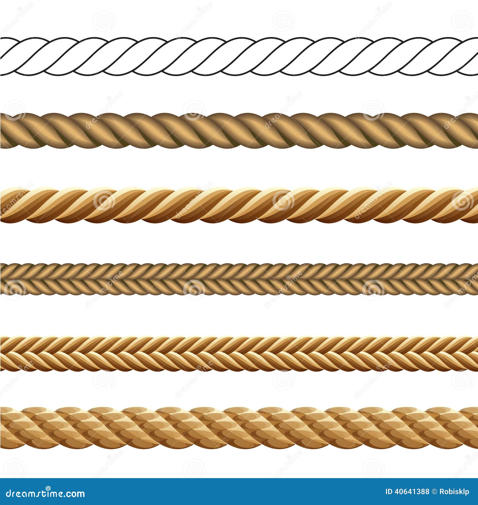 Rope Collection stock vector. Illustration of nautical - 40641388