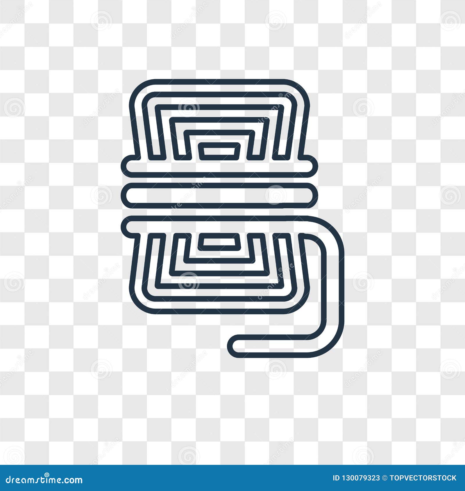 Rope Concept Vector Linear Icon Isolated on Transparent Background ...