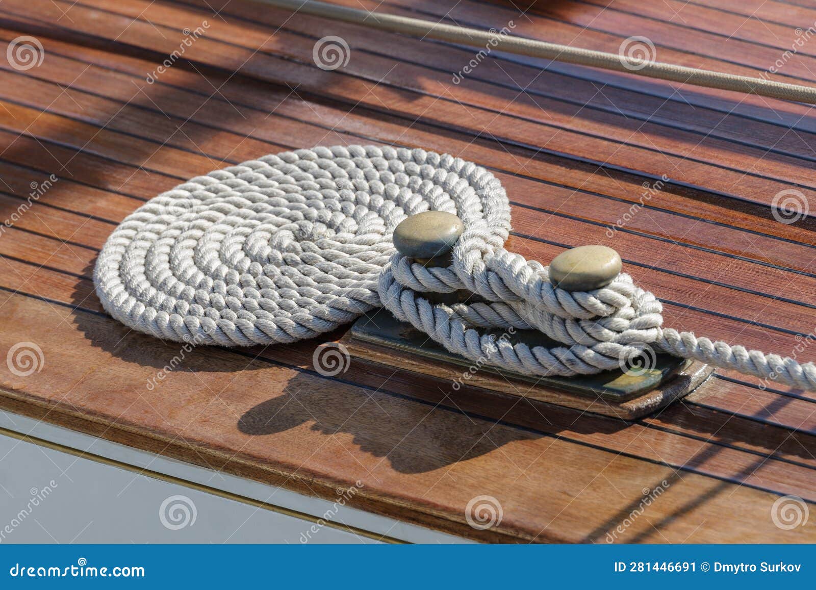 Rope on deck stock image. Image of ship, vessel, oldstyle - 281446691