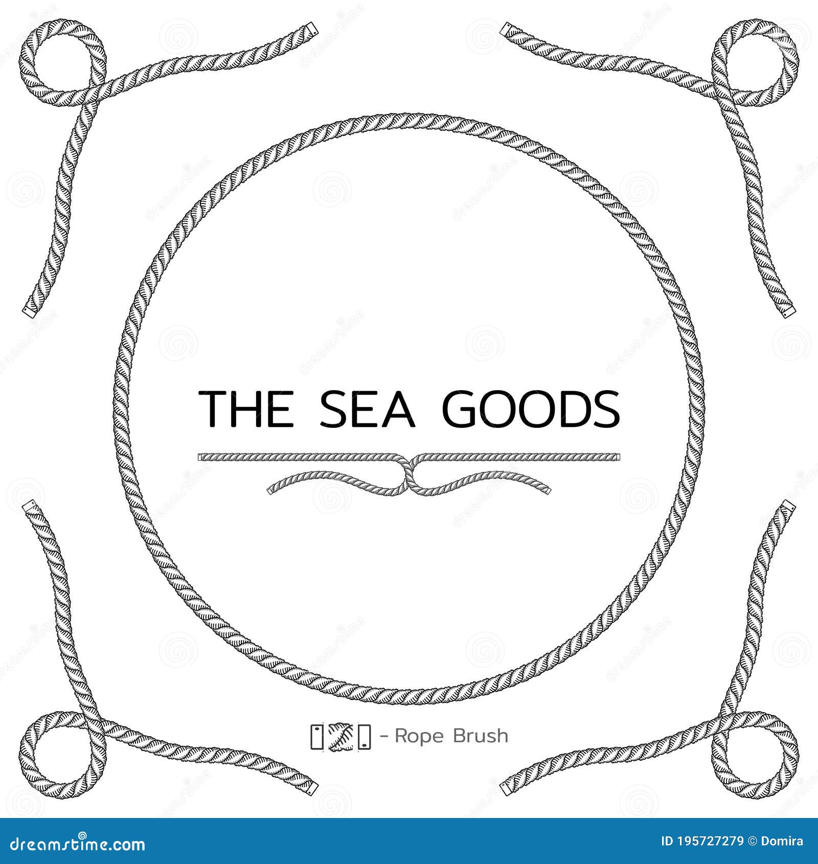 Rope Design Elements. Frame for Text of Marine Theme. Template for ...