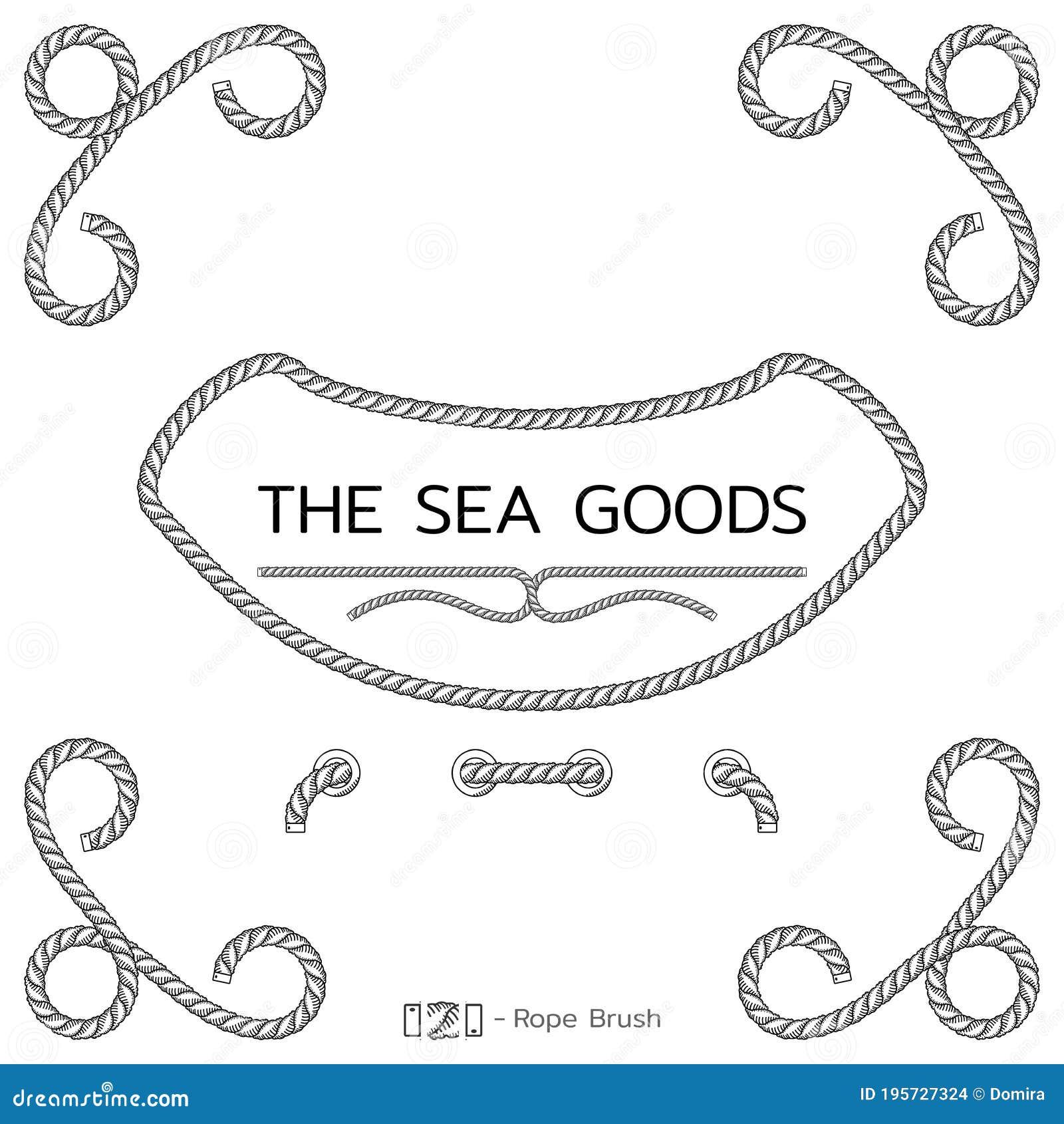 Rope Design Elements. Frame for Text of Marine Theme. Template for ...
