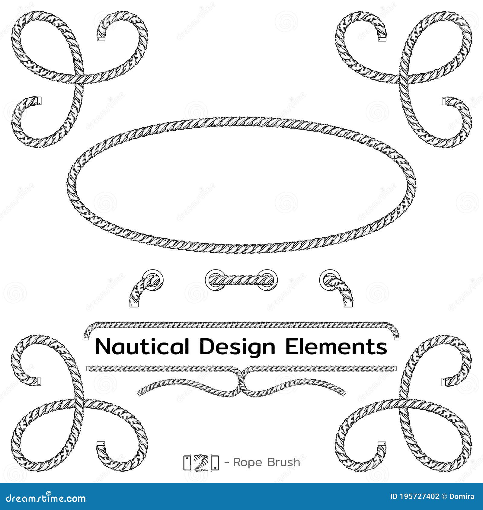 Rope Design Elements. Frame for Text of Marine Theme. Template for ...