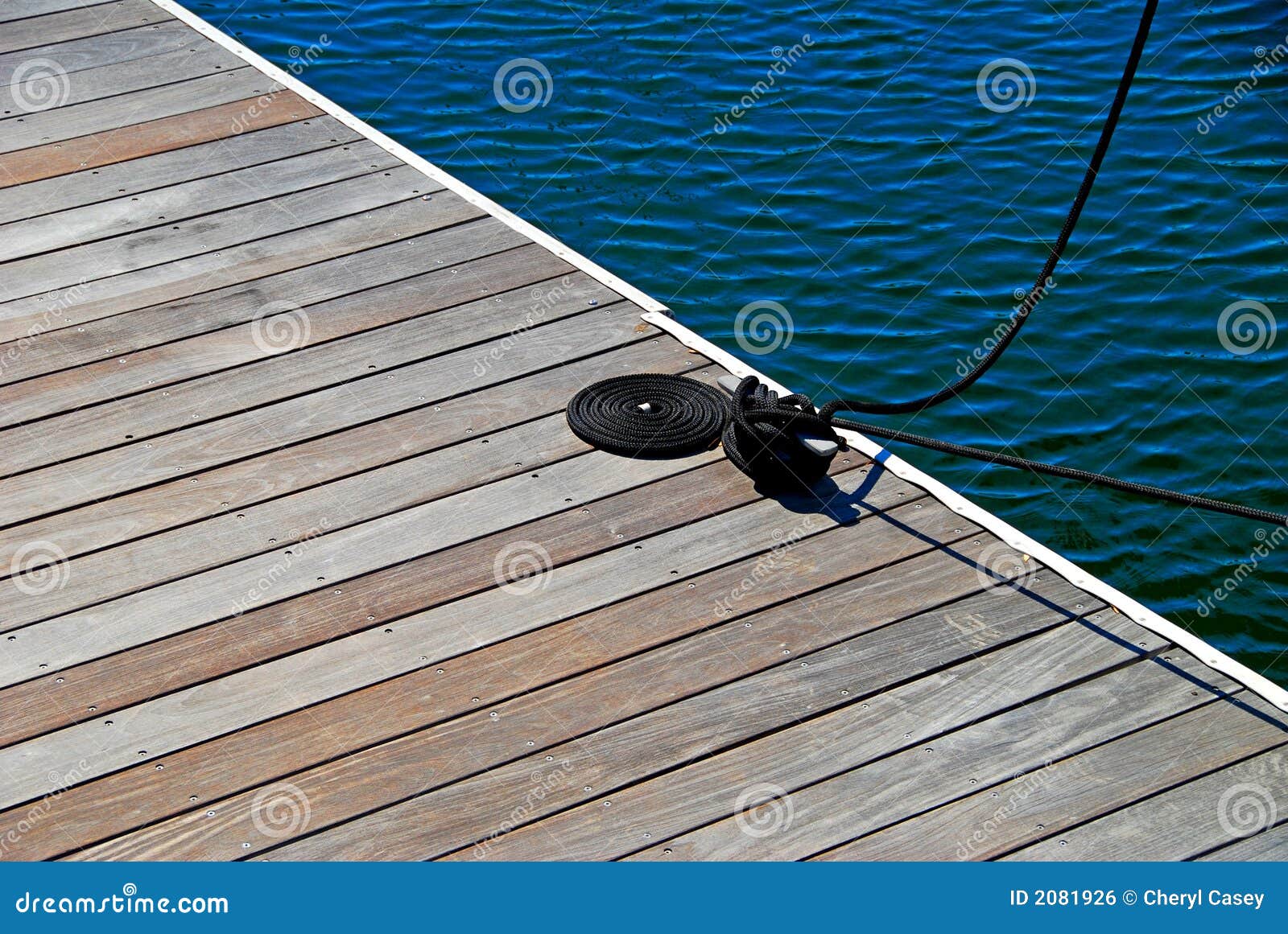 Rope on dock stock photo. Image of holiday, ocean, lake - 2081926