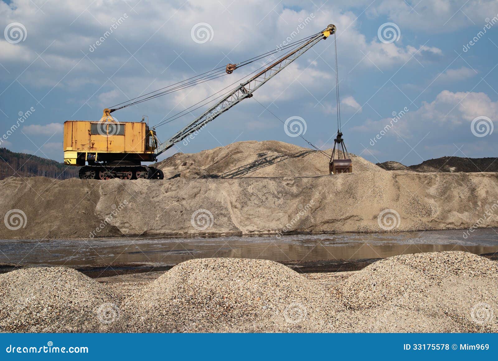 Rope Excavator for Mining Sludge Stock Photo - Image of blue, level ...