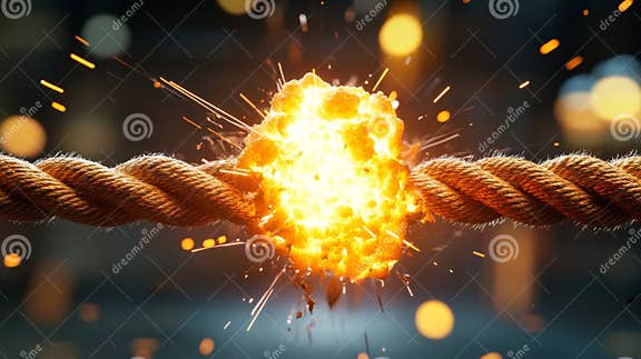 Rope Explosion Breakage Exploding Rope Signifying Breaking Point ...
