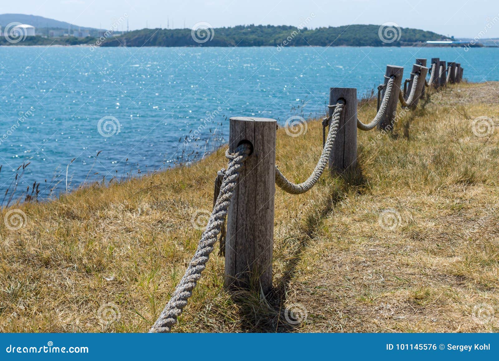Rope Fence at the Edge of the Cliff. Stock Photo - Image of travel ...