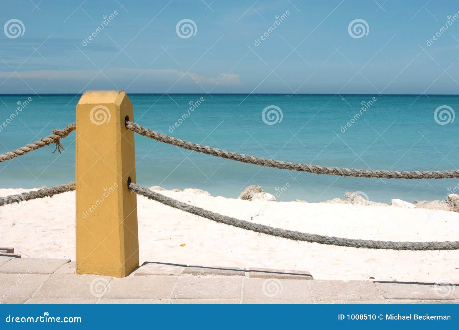 Rope Fence at Beach stock photo. Image of beautiful, coast - 1008510
