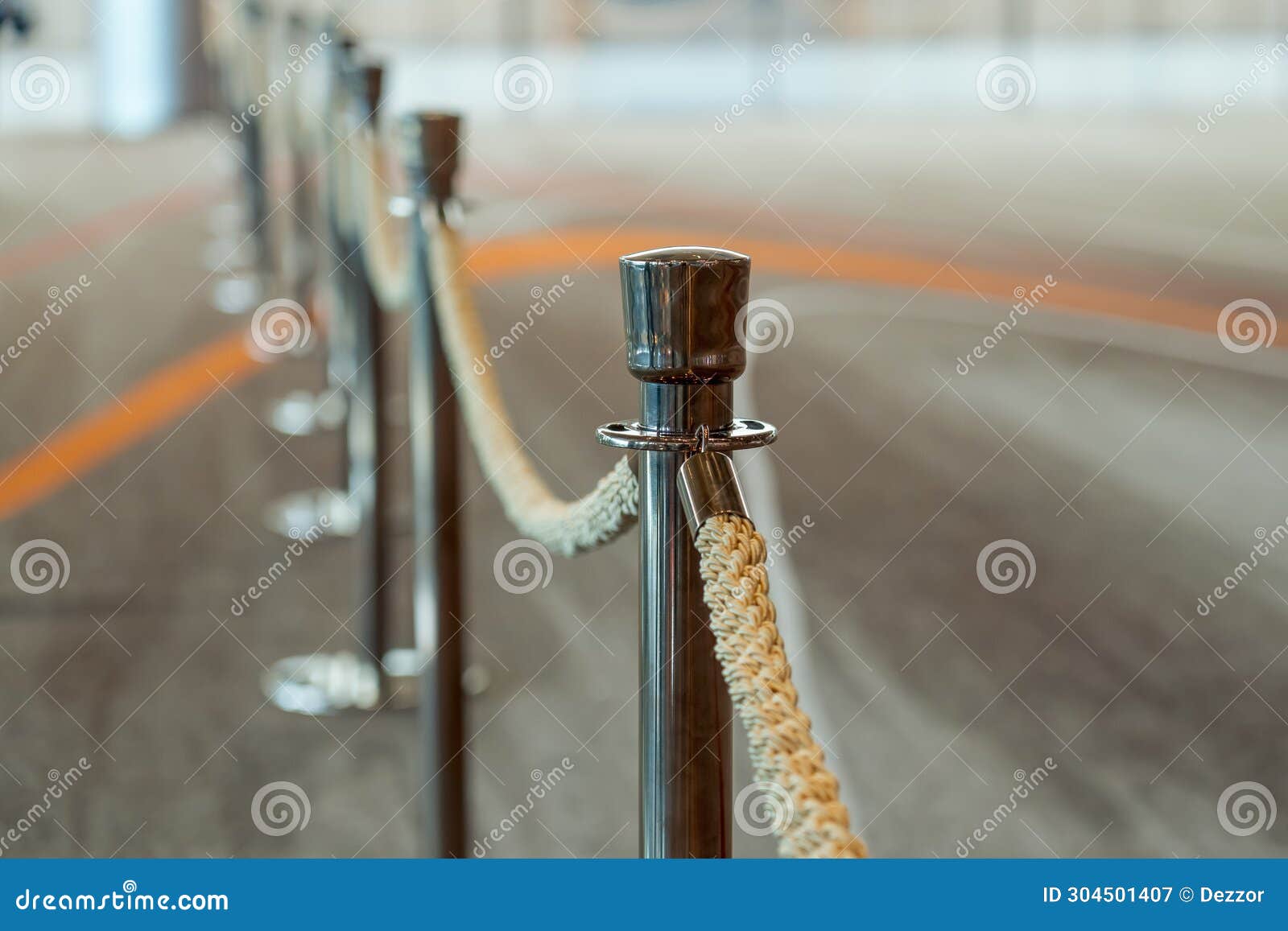 Rope Fencing with Silver Posts for an Expensive Event. Stock Image ...
