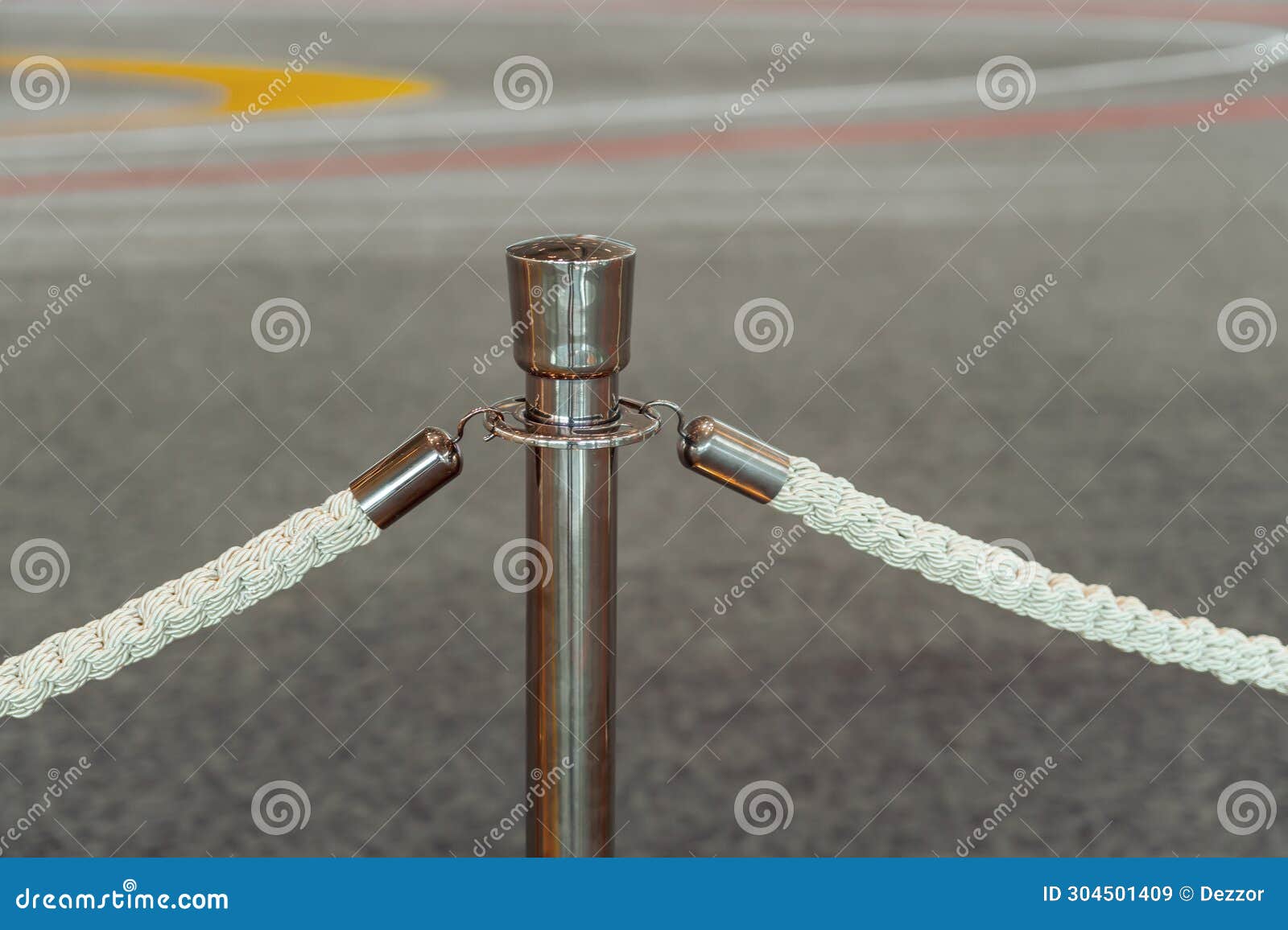 Rope Fencing with Silver Posts for an Expensive Event. Stock Image ...