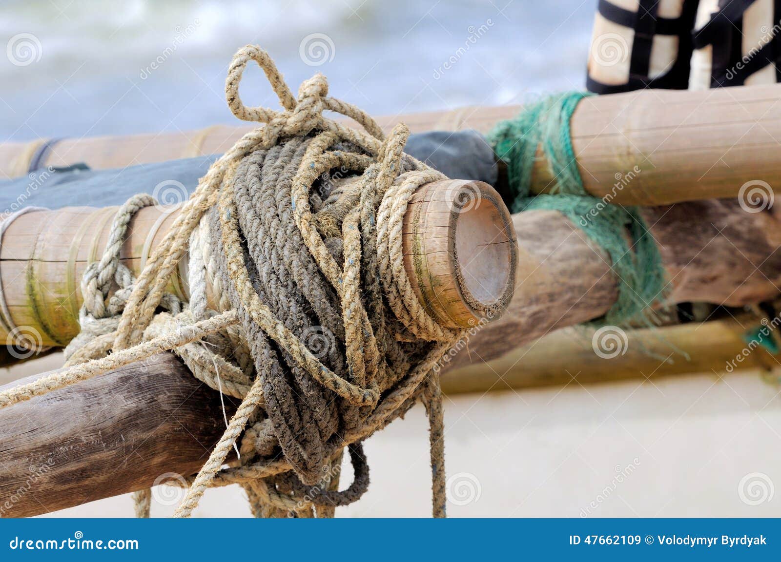 Rope on fishing ship stock image. Image of deck, detail - 47662109