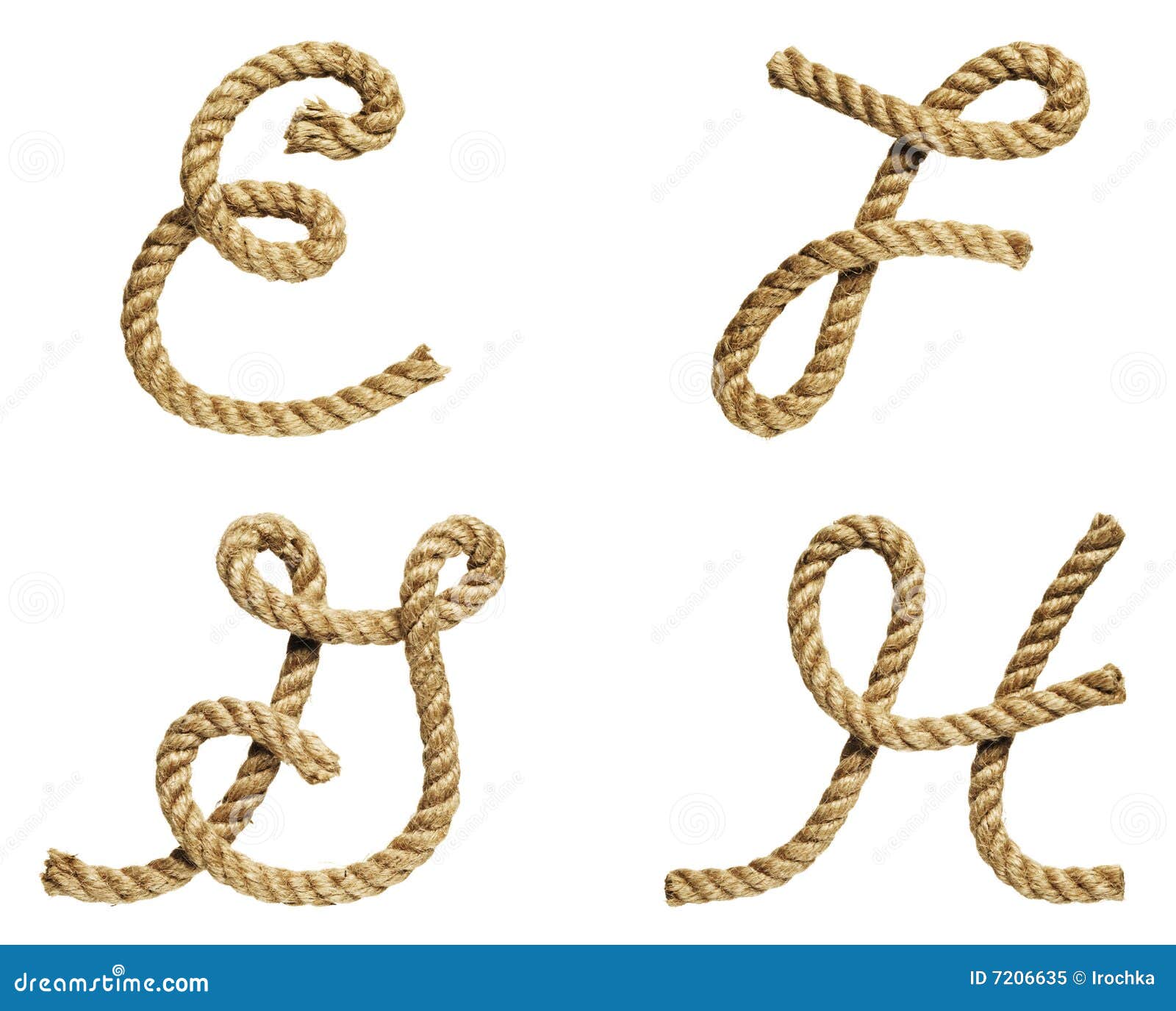 Rope Forming Letter a, B, C, D Stock Image - Image of lettering ...
