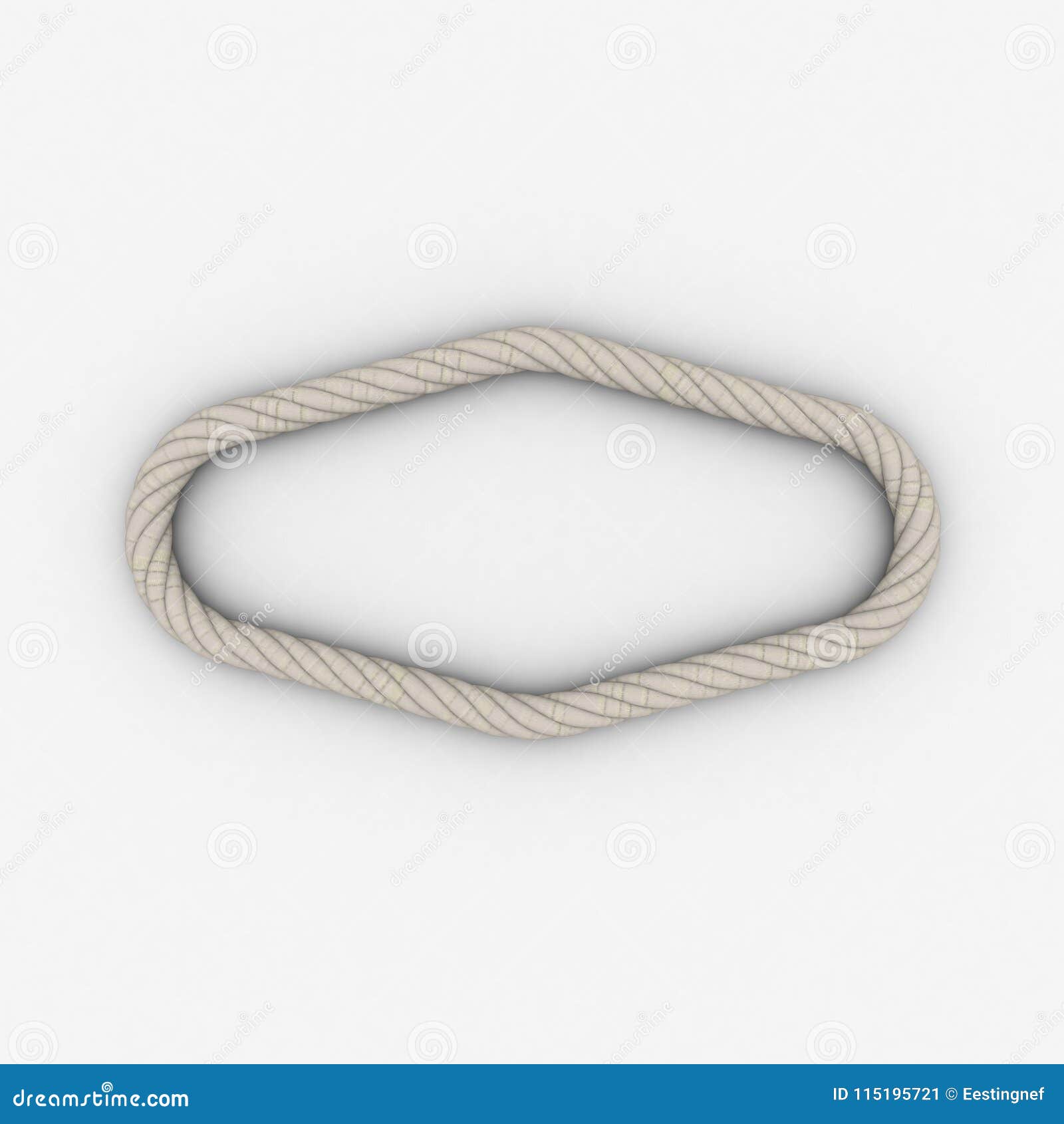 Rope Frame in Abstract Form. Isolated on White Background.3D Rendering ...