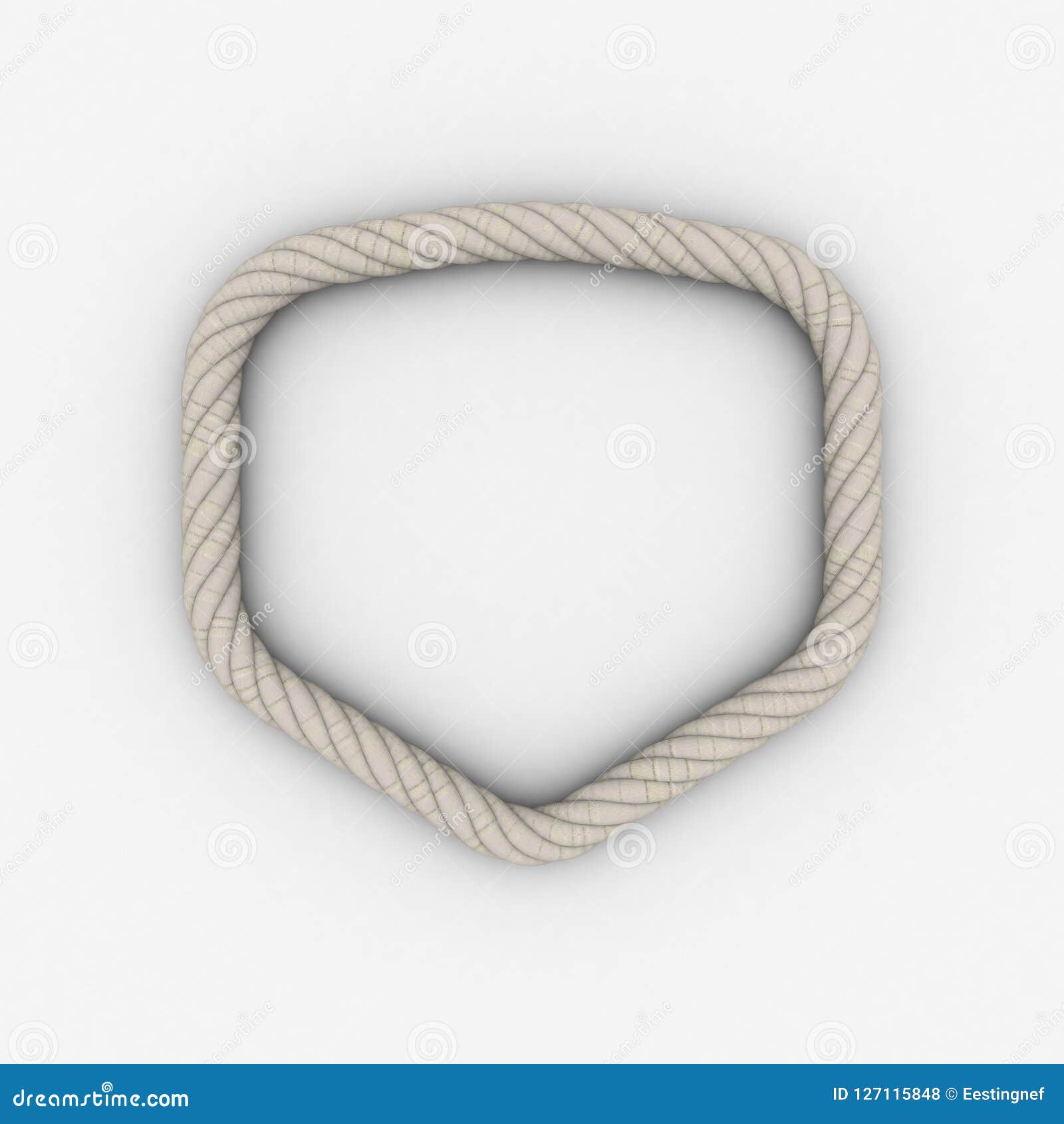 Rope Frame in Abstract Form. Isolated on White Background.3D Rendering ...
