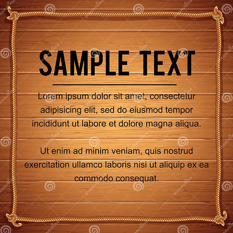 Rope Frame Border on Wood. Vector Stock Vector - Illustration of ...