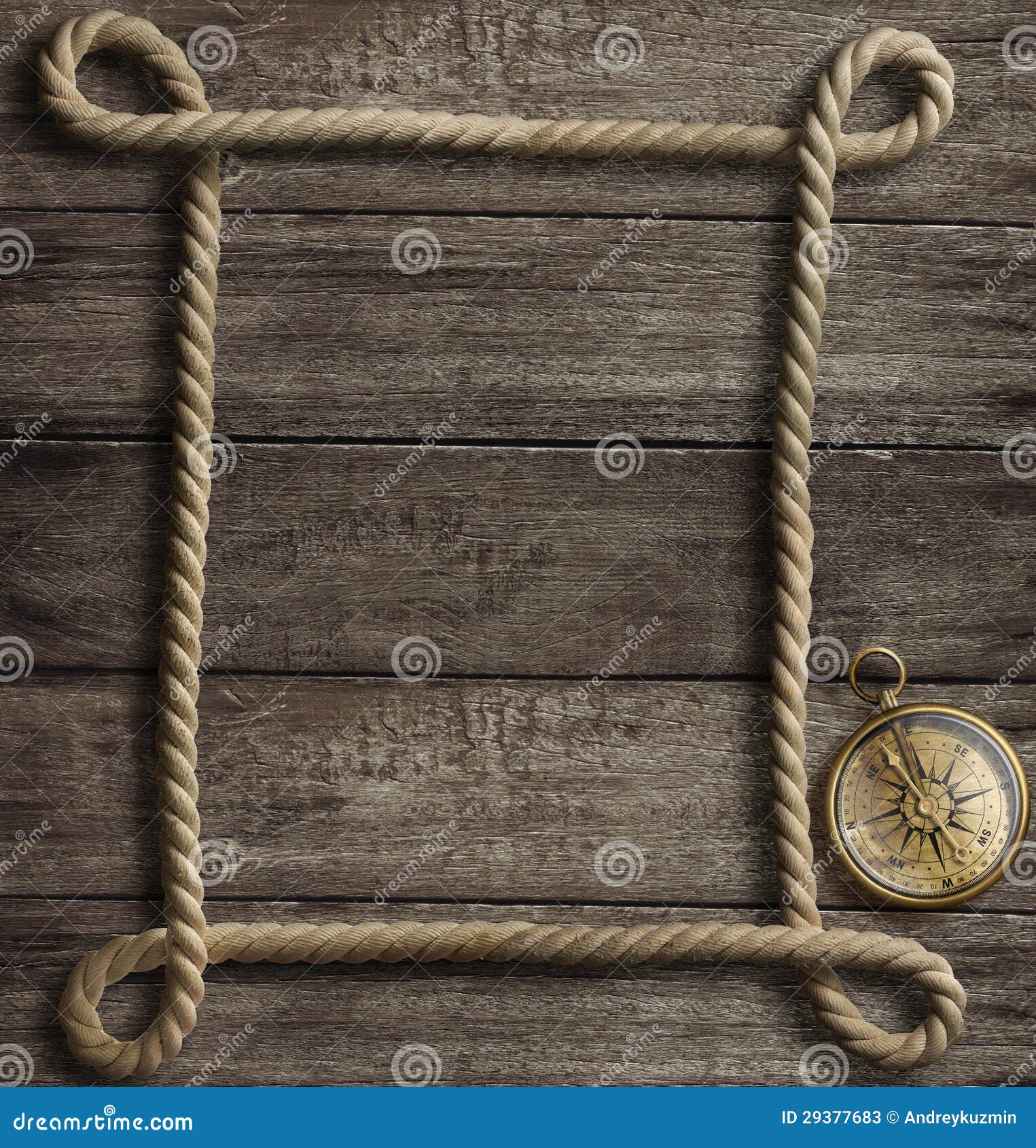 Rope frame and compass stock image. Image of realistic - 29377683