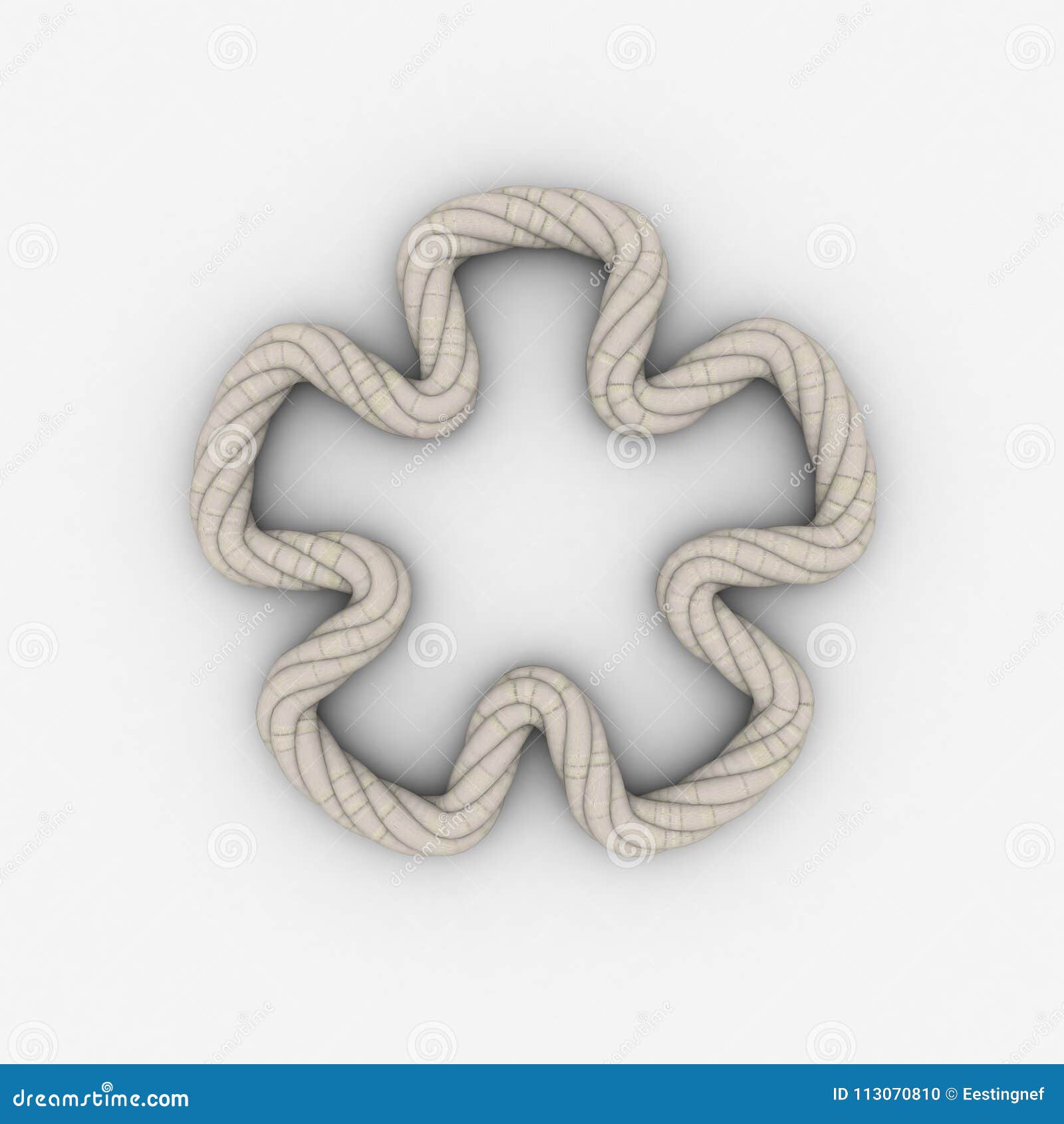Rope Frame in Form of Flower.3D Rendering Illustration. Stock ...