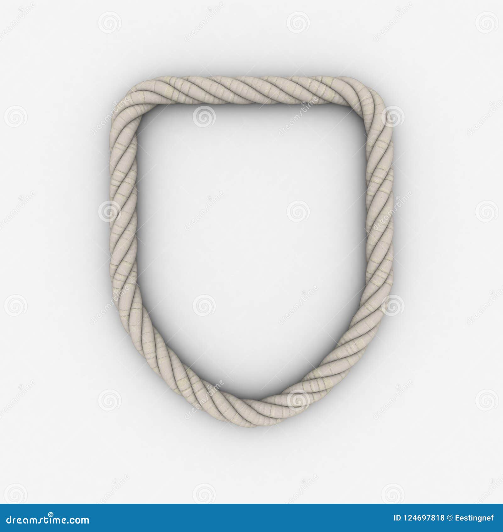 Rope Frame in Form of Shield.3D Rendering Illustration. Stock ...