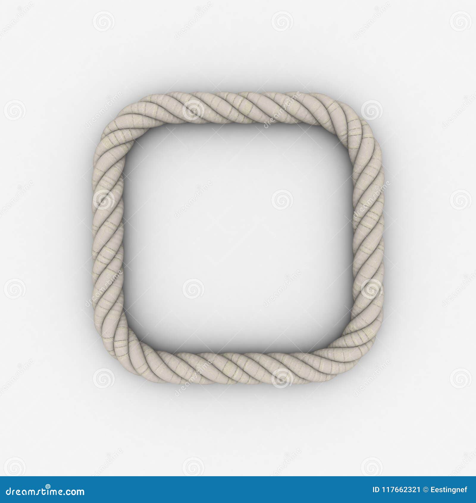 Rope Frame in Form of Square.3D Rendering Illustration. Stock ...