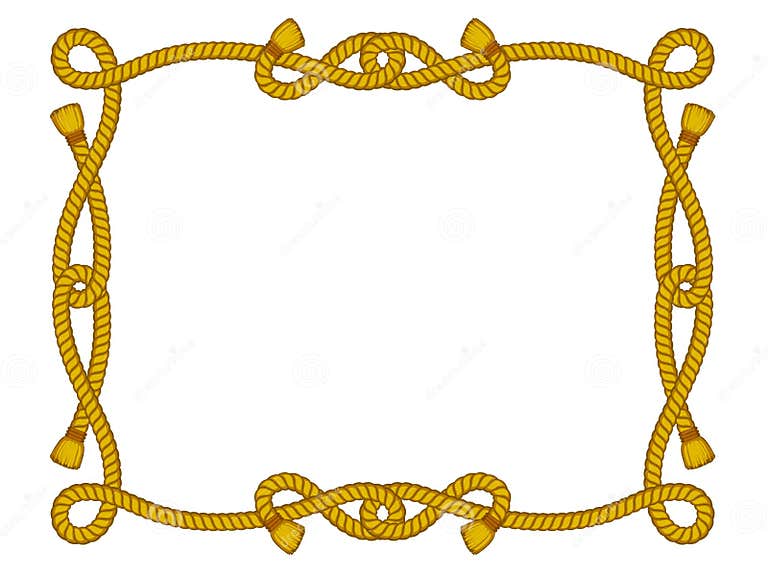 Rope Frame Isolated on White Stock Vector - Illustration of cord, rural ...