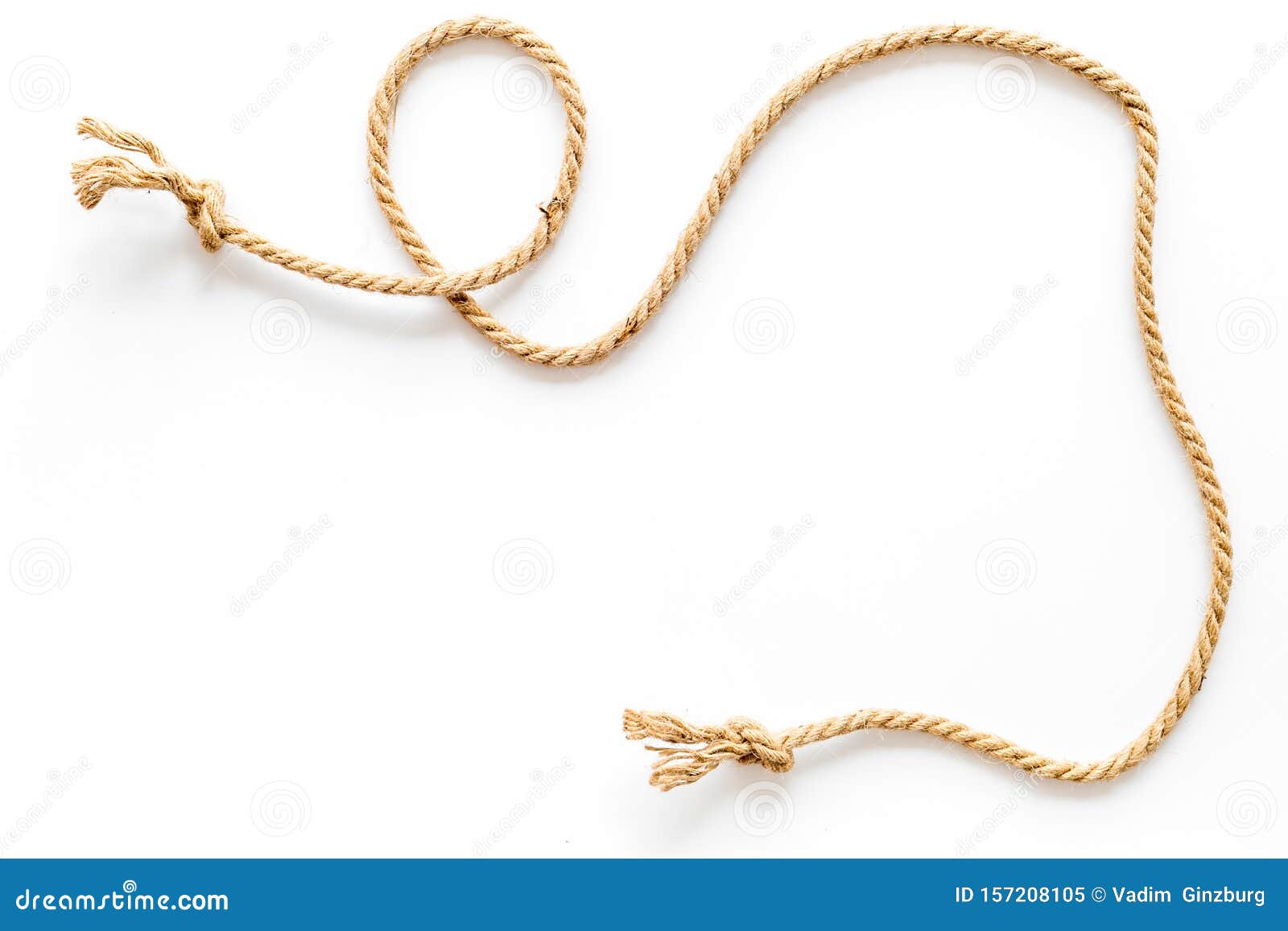 Rope Frame on White Background Top View Mock Up Stock Illustration ...