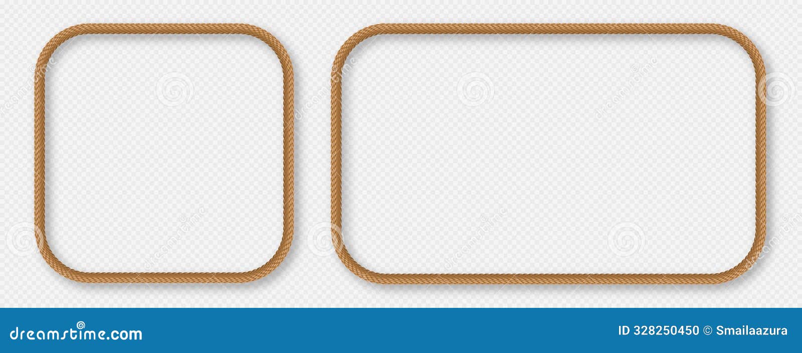 Rope Frames, Realistic Jute Cord Borders, Hemp Twisted Rope In Square ...