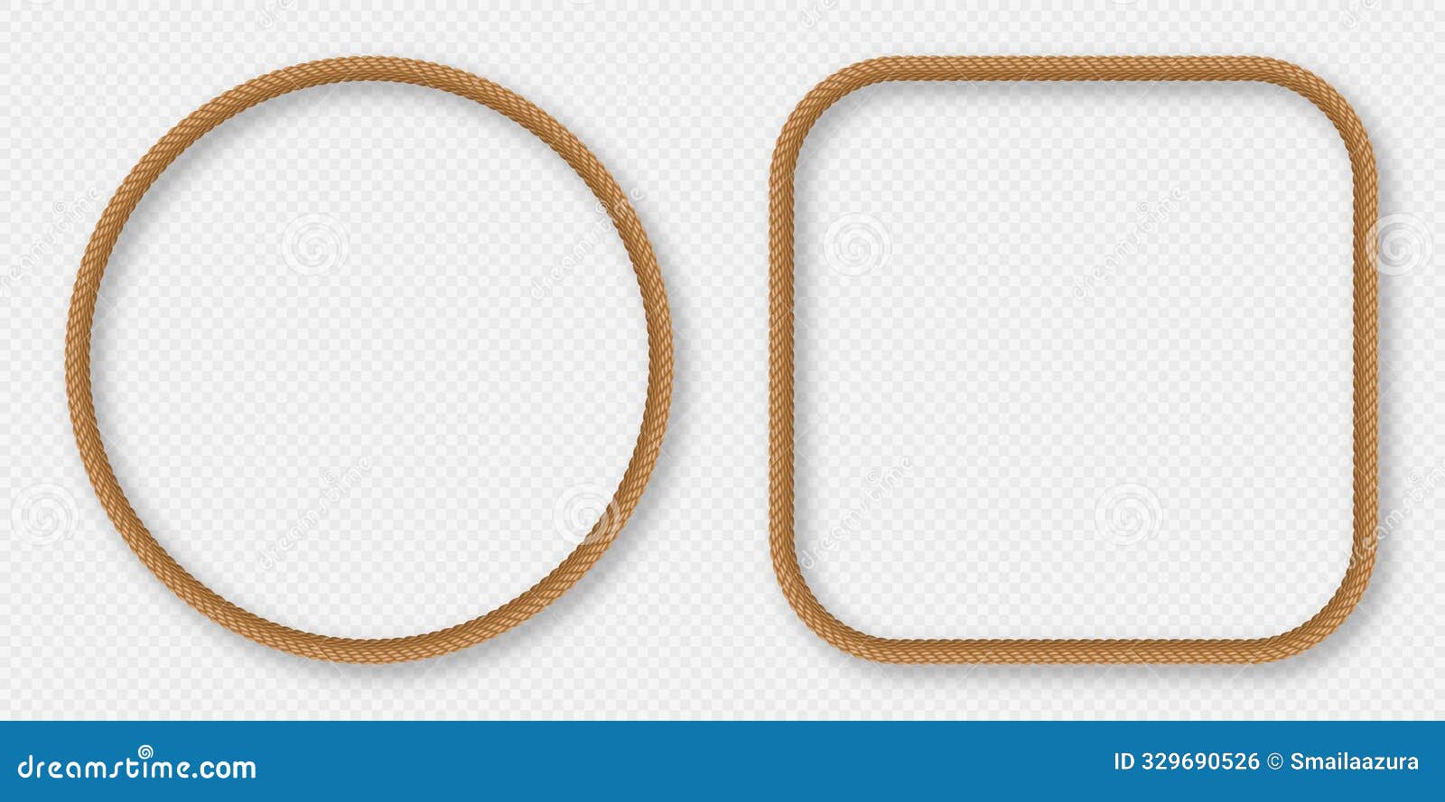 Rope Frames, Realistic Jute Cord Borders, Hemp Twisted Rope In Square ...