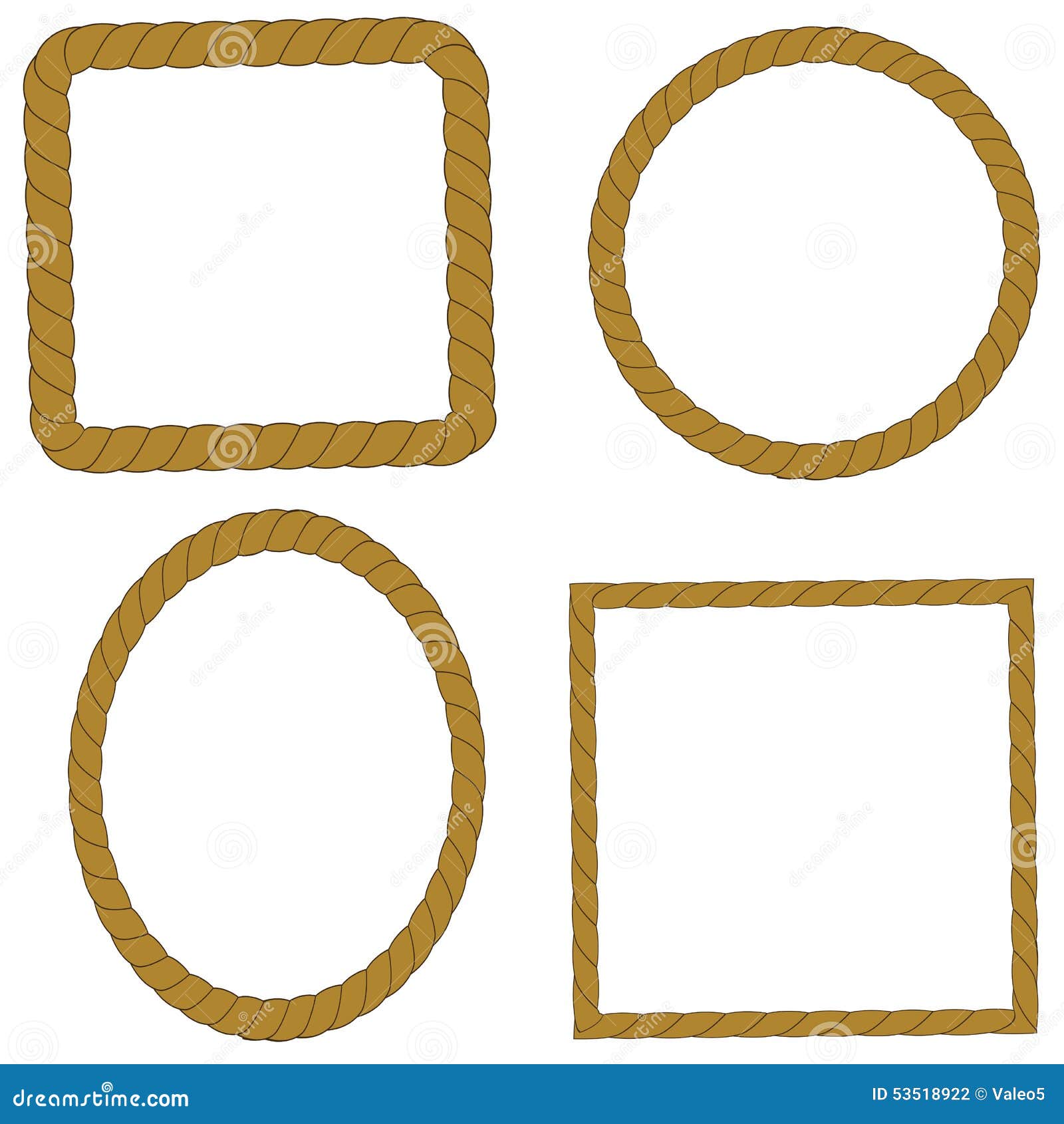 Rope Frames stock vector. Illustration of close, element - 53518922