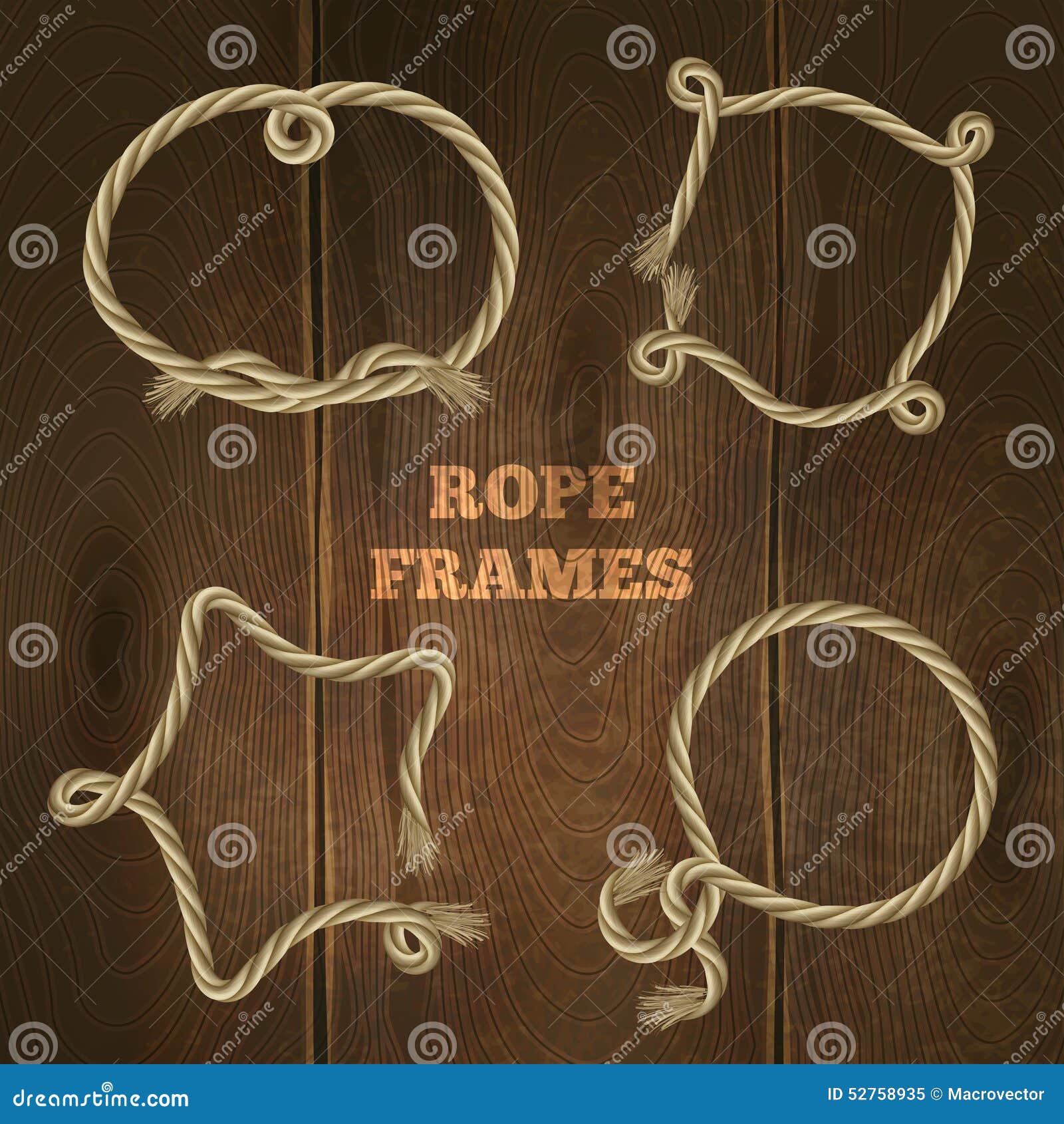 Rope Frames Set stock vector. Illustration of fiber, elements - 52758935