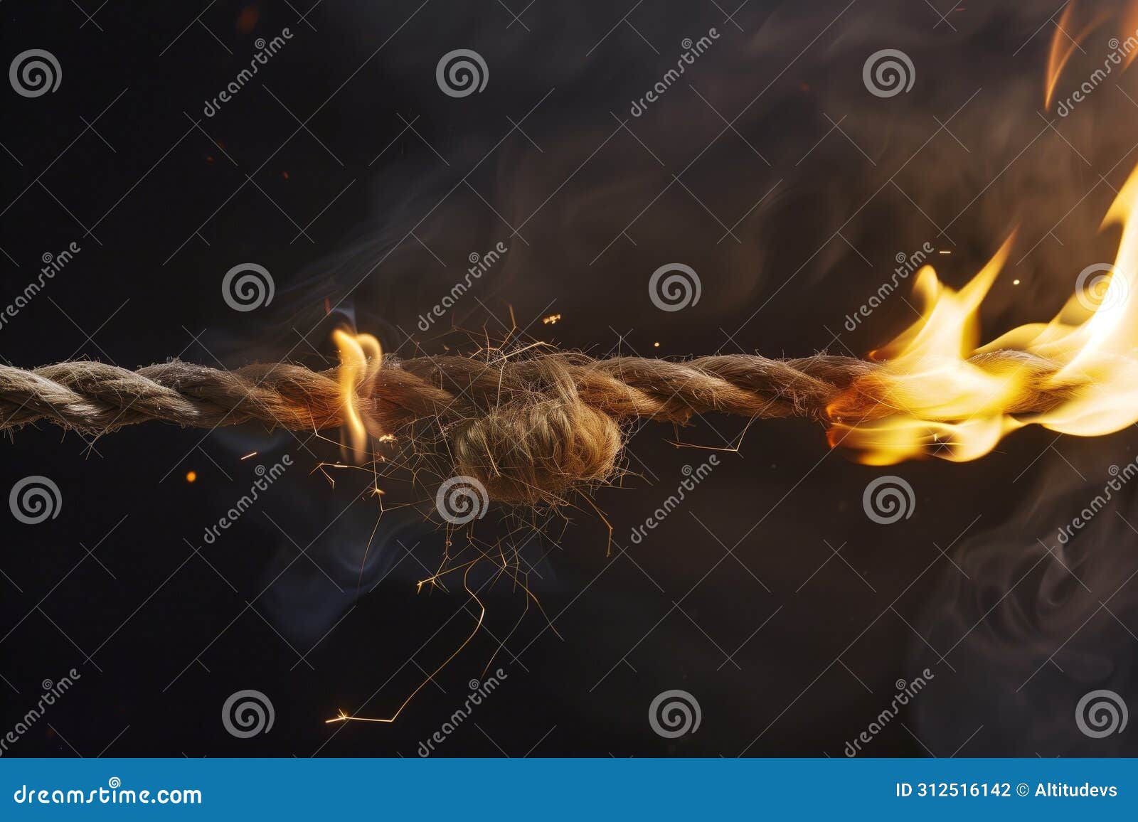 Rope Fuse Used in a Controlled Experiment Under Supervision Stock Photo ...