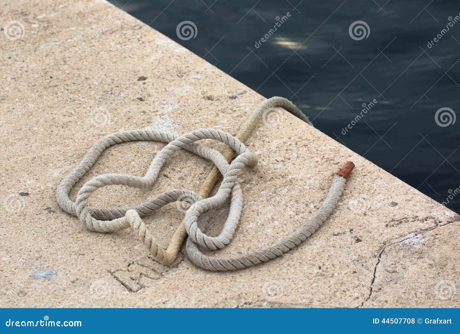 Rope on the Ground in the Harbor Stock Photo - Image of tension, finish ...