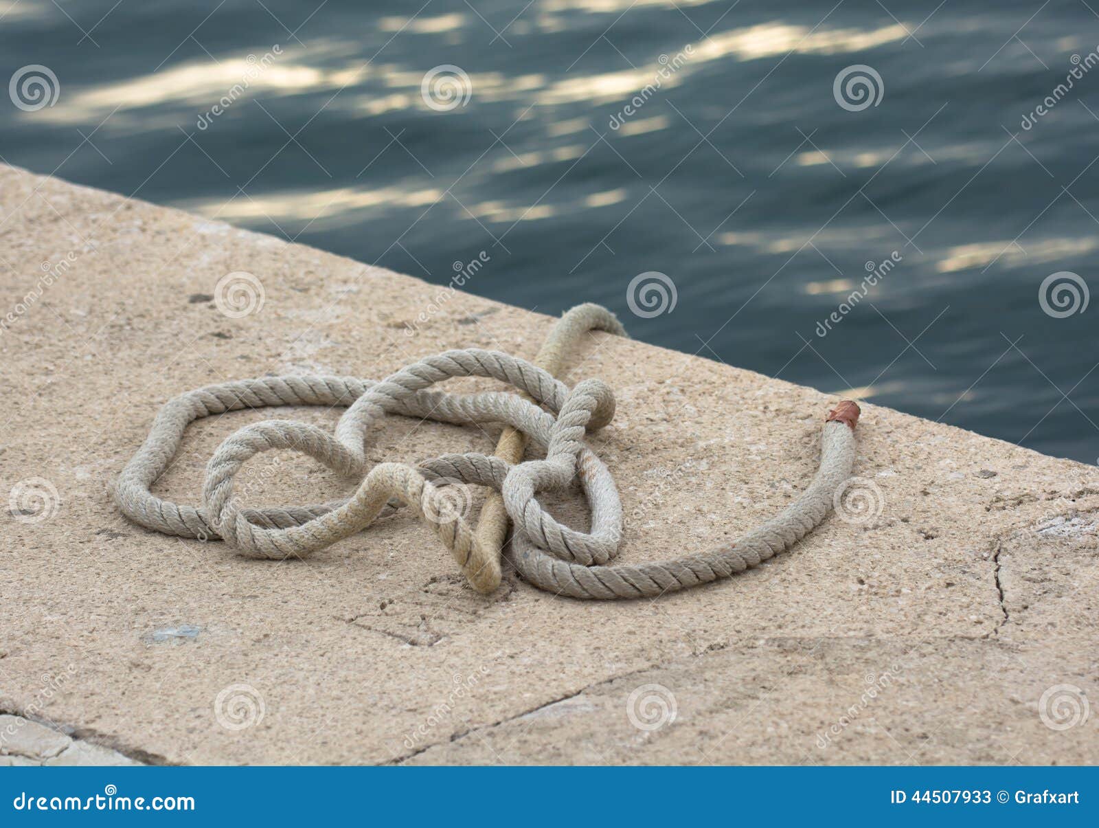 Rope on the Ground in the Harbor Stock Image - Image of pull, thick ...