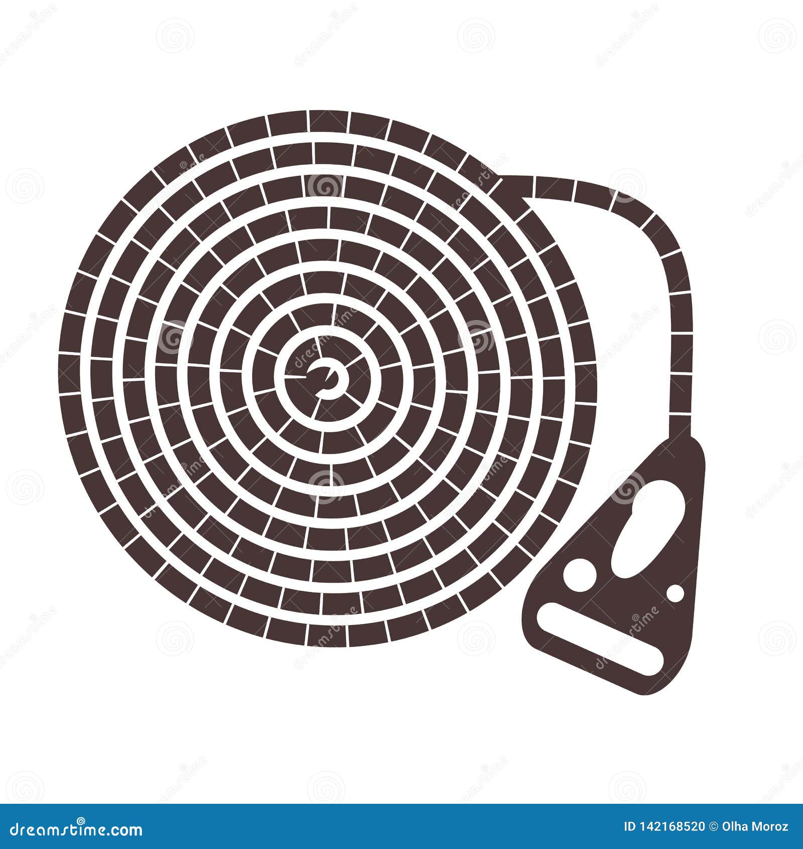 Rope with a Handle. Tool for Climbing Stock Illustration - Illustration ...