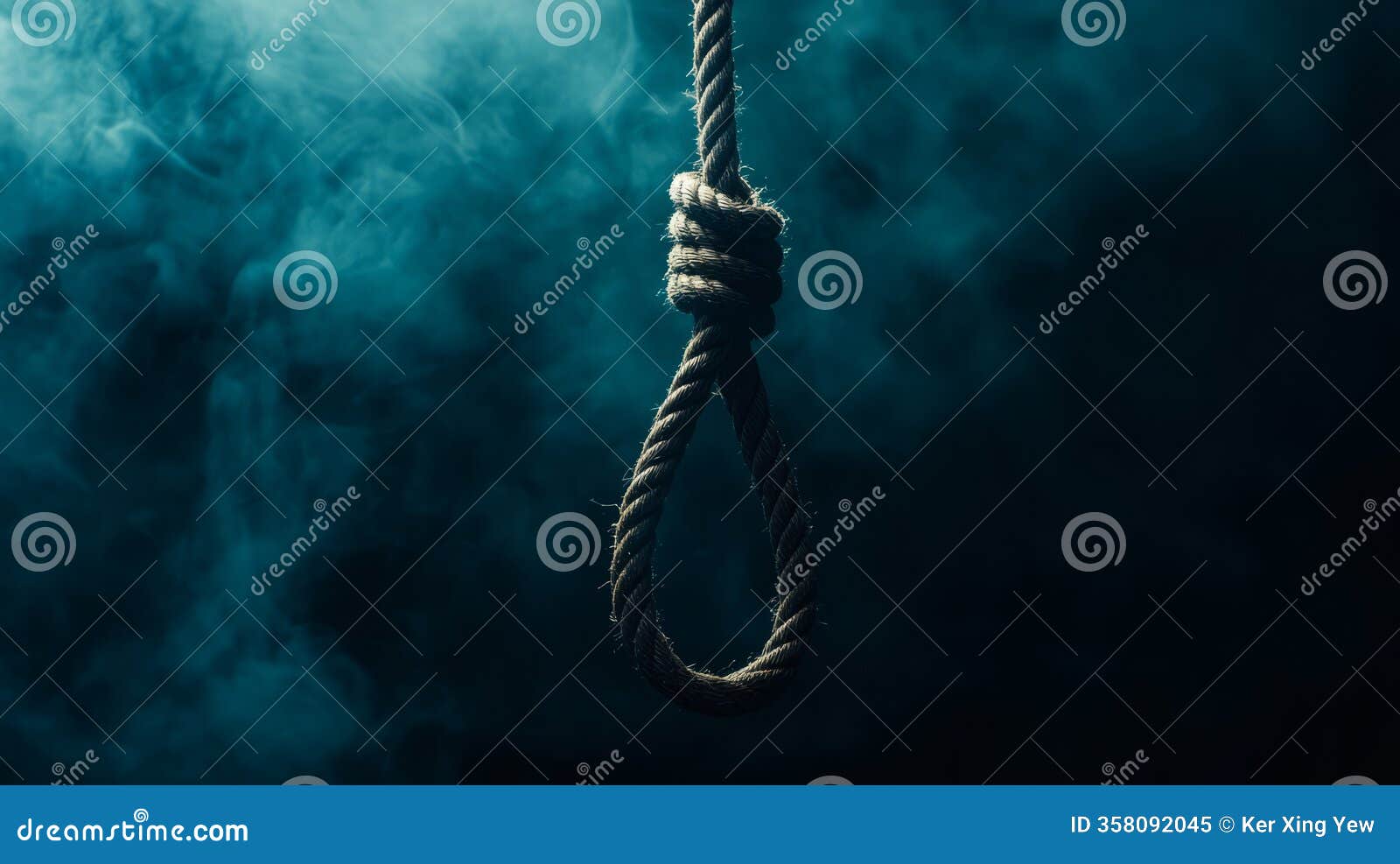 A Rope Hanging from a Ceiling with a Knot in it Stock Illustration ...