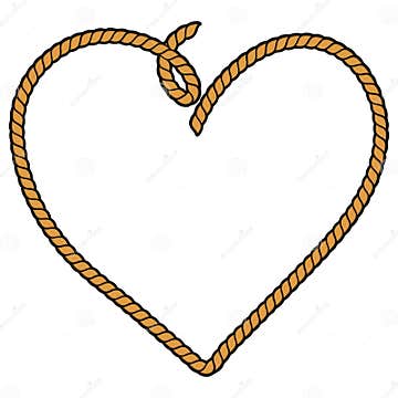 Rope Heart stock vector. Illustration of cord, rope, brown - 56068488