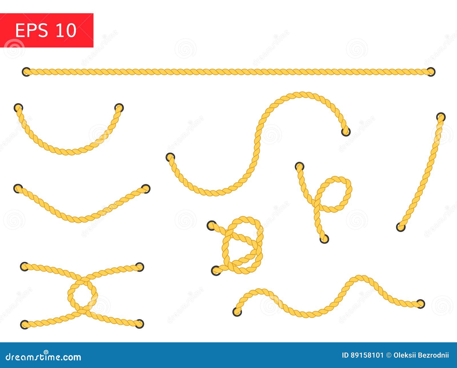 Rope with Holes Vector Illustration. Stock Vector - Illustration of ...
