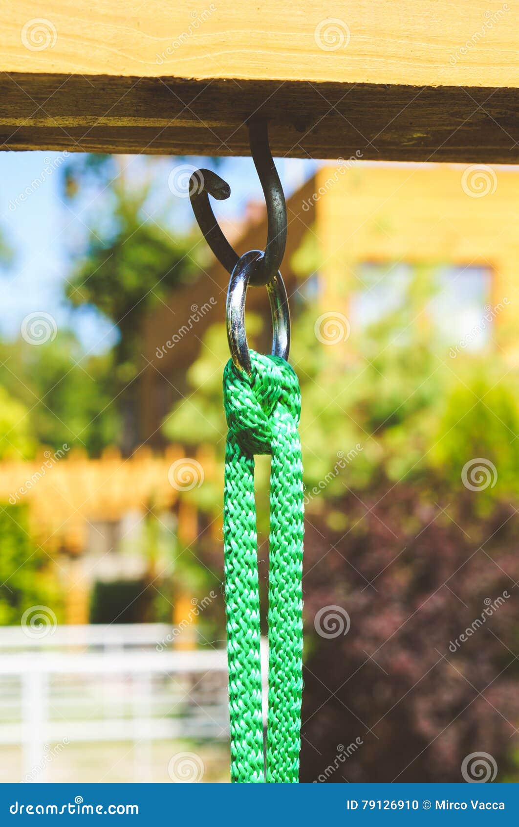 Rope on hook stock photo. Image of swing, rope, outdoor - 79126910