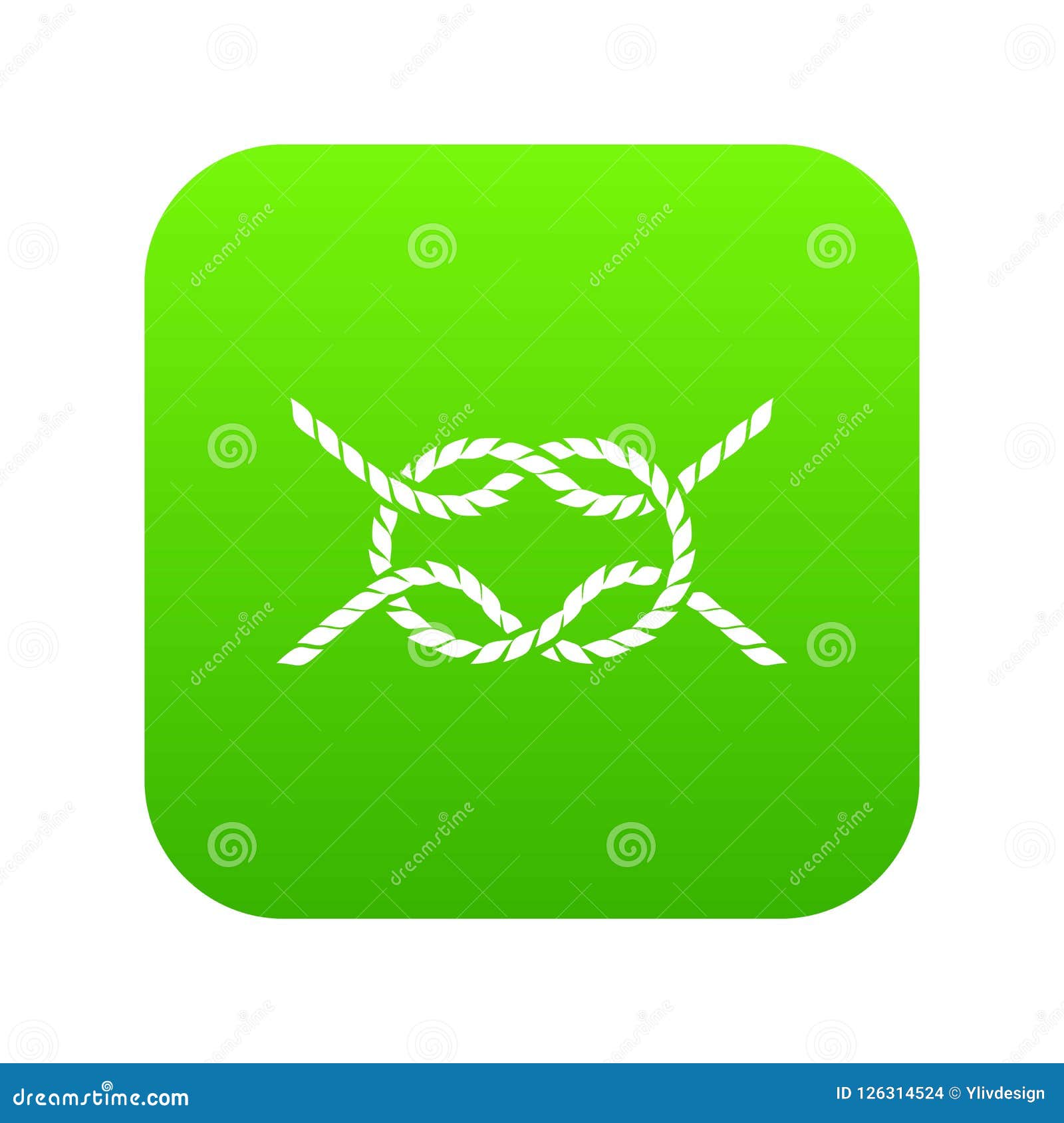 Rope icon green vector stock vector. Illustration of communication ...