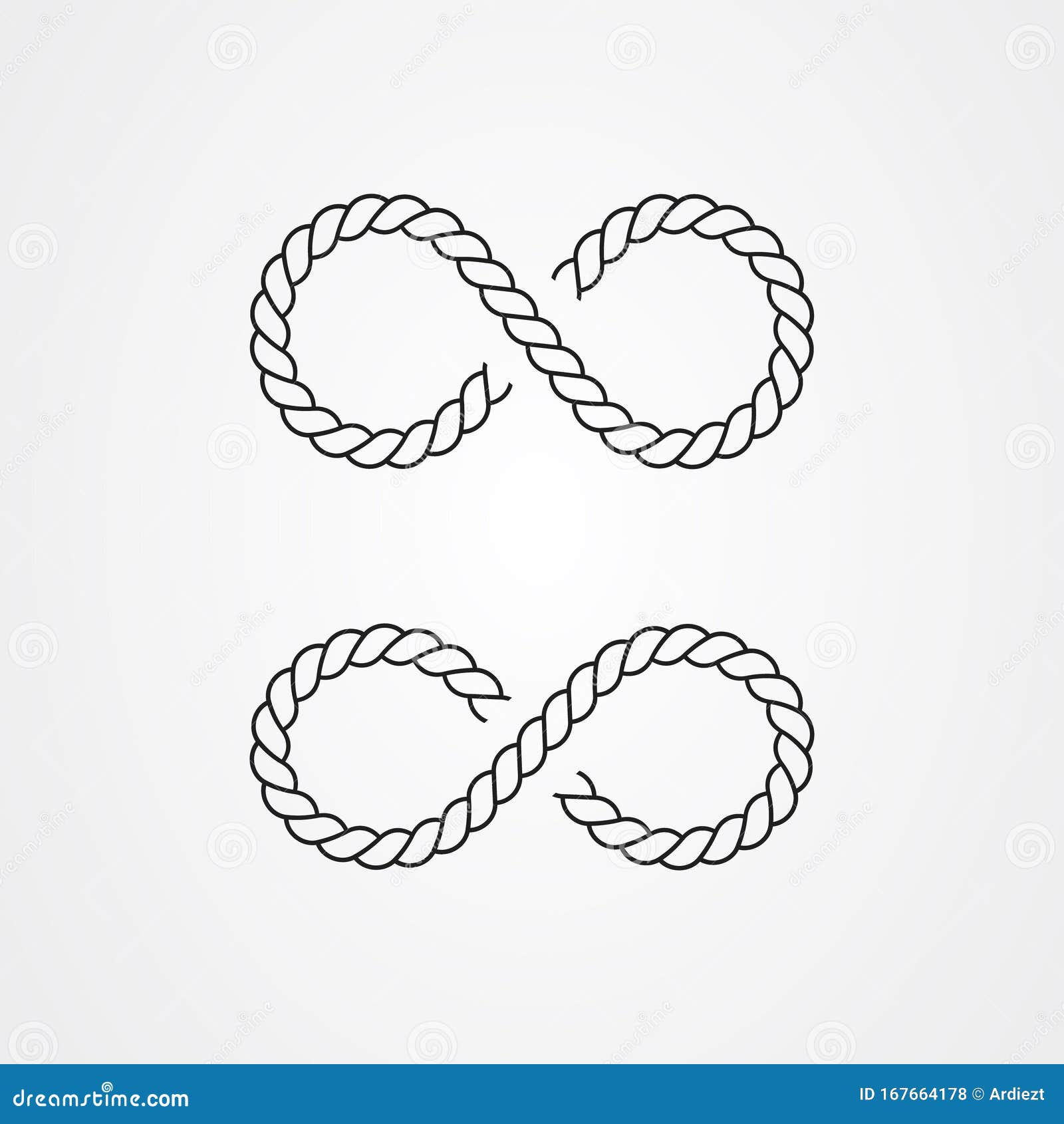 Rope Icon Logo Design With Infinity Symbol Shaped. Vector Illustration ...