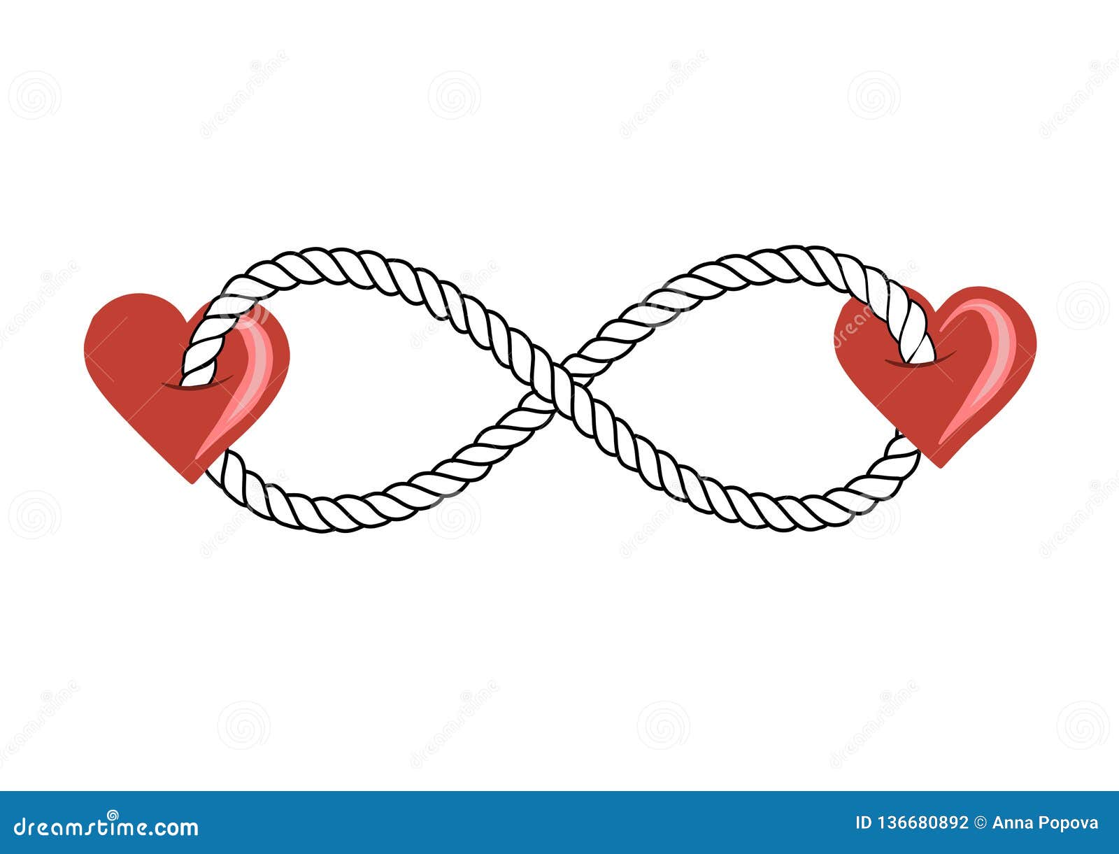 Rope Infinity Bound Hearts Vector Illustration | CartoonDealer.com ...