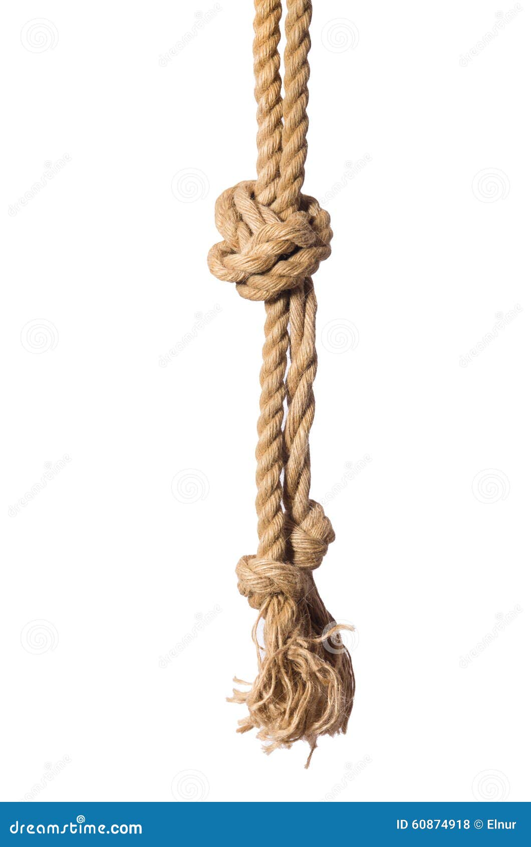 The Rope Isolated on the White Background Stock Photo - Image of rough ...