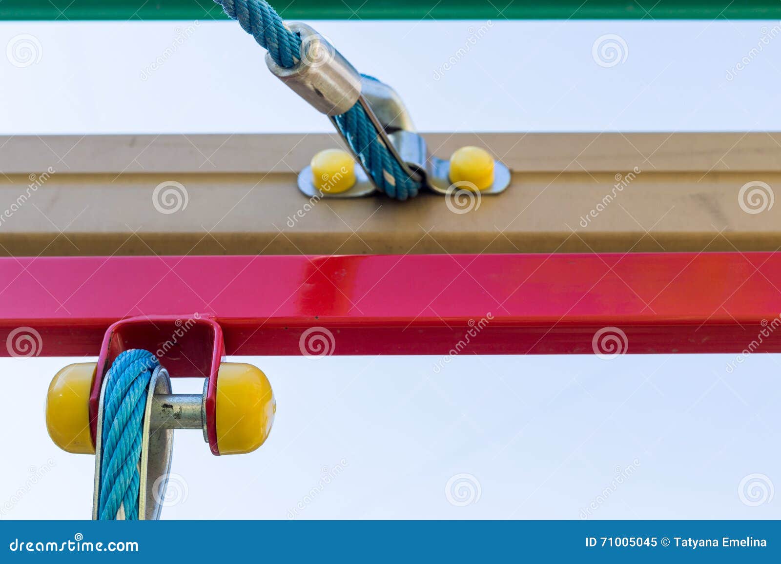Rope with Joints in the Playground. Closeup Stock Image - Image of knot ...