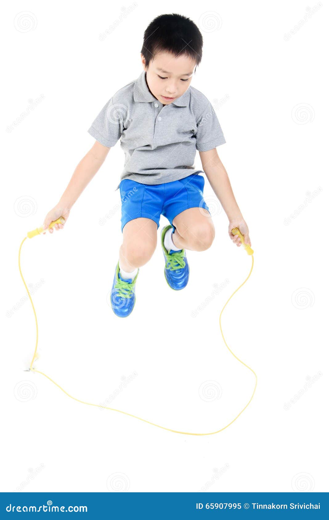 Rope jumping boy stock image. Image of little, asian - 65907995