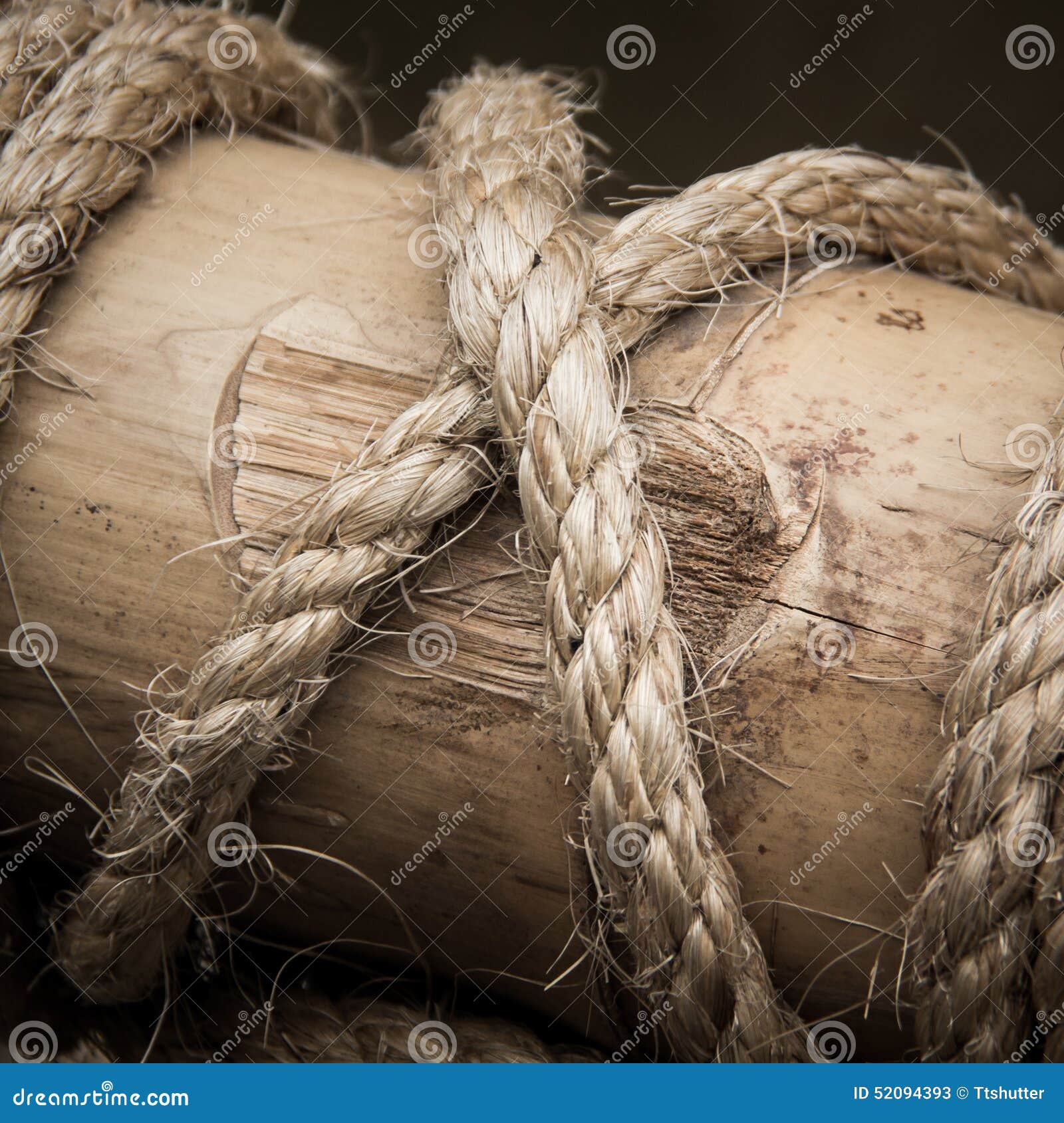 Rope knot on a bamboo stock image. Image of beautiful - 52094393