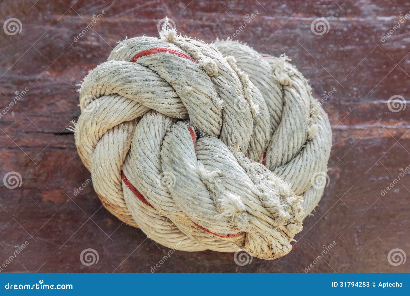 Rope and knot on a board stock image. Image of equipment - 31794283