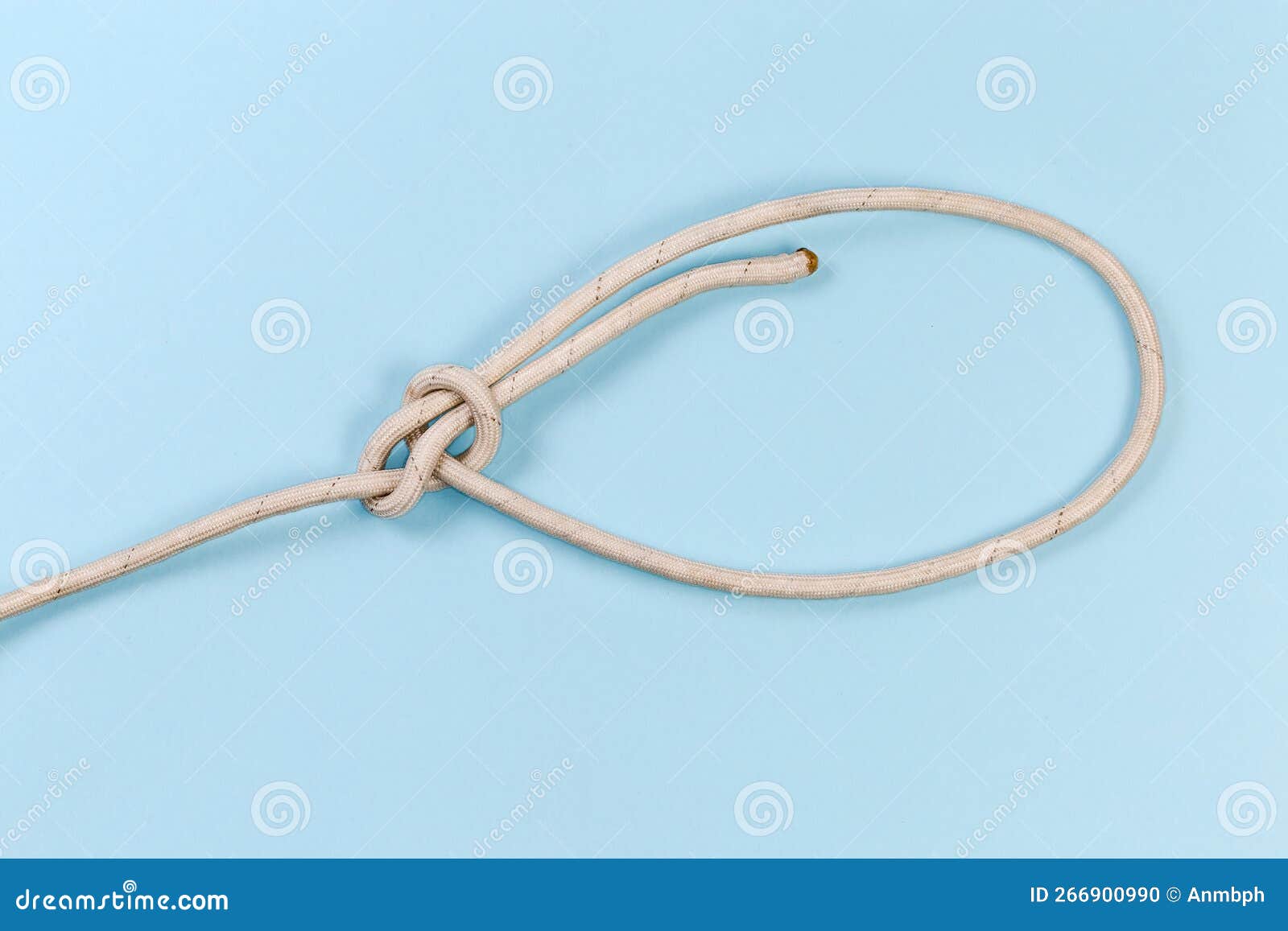 Rope Knot Bowline on a Blue Background Stock Photo - Image of boling ...