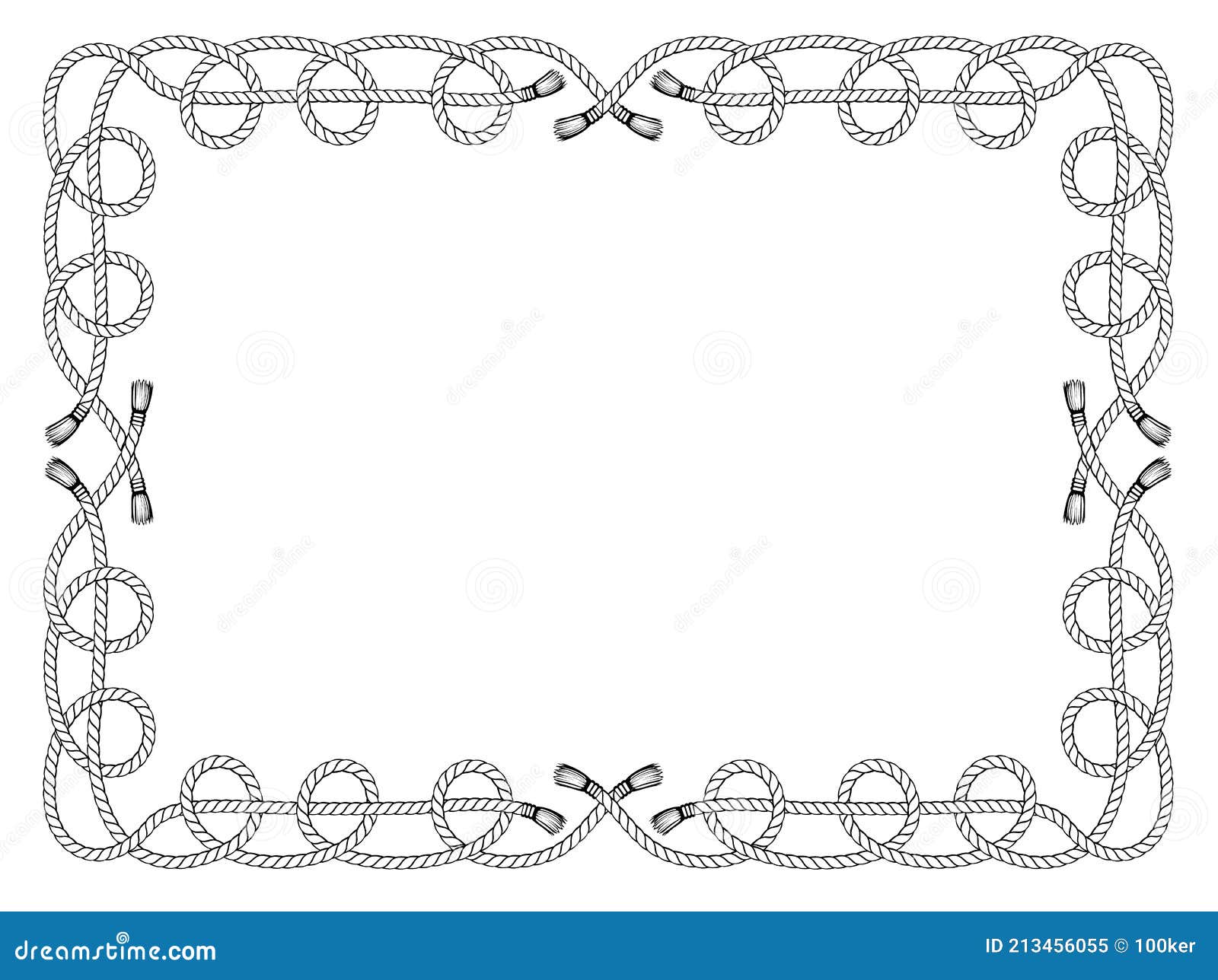 Rope Knot Frame Black and White Isolated Stock Vector - Illustration of ...